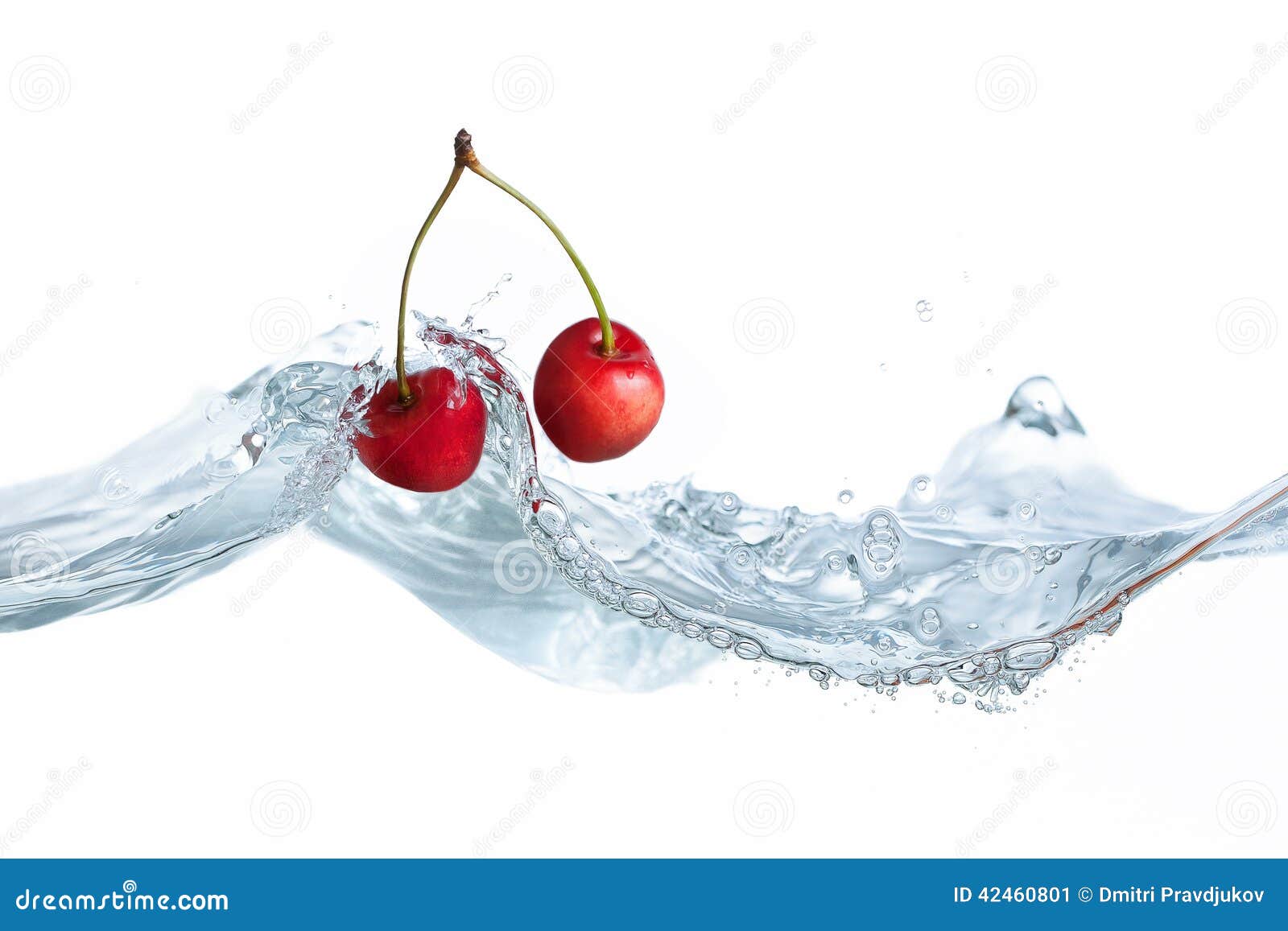 Cherry Dropped into Water Splash Stock Image - Image of flowing, circle ...