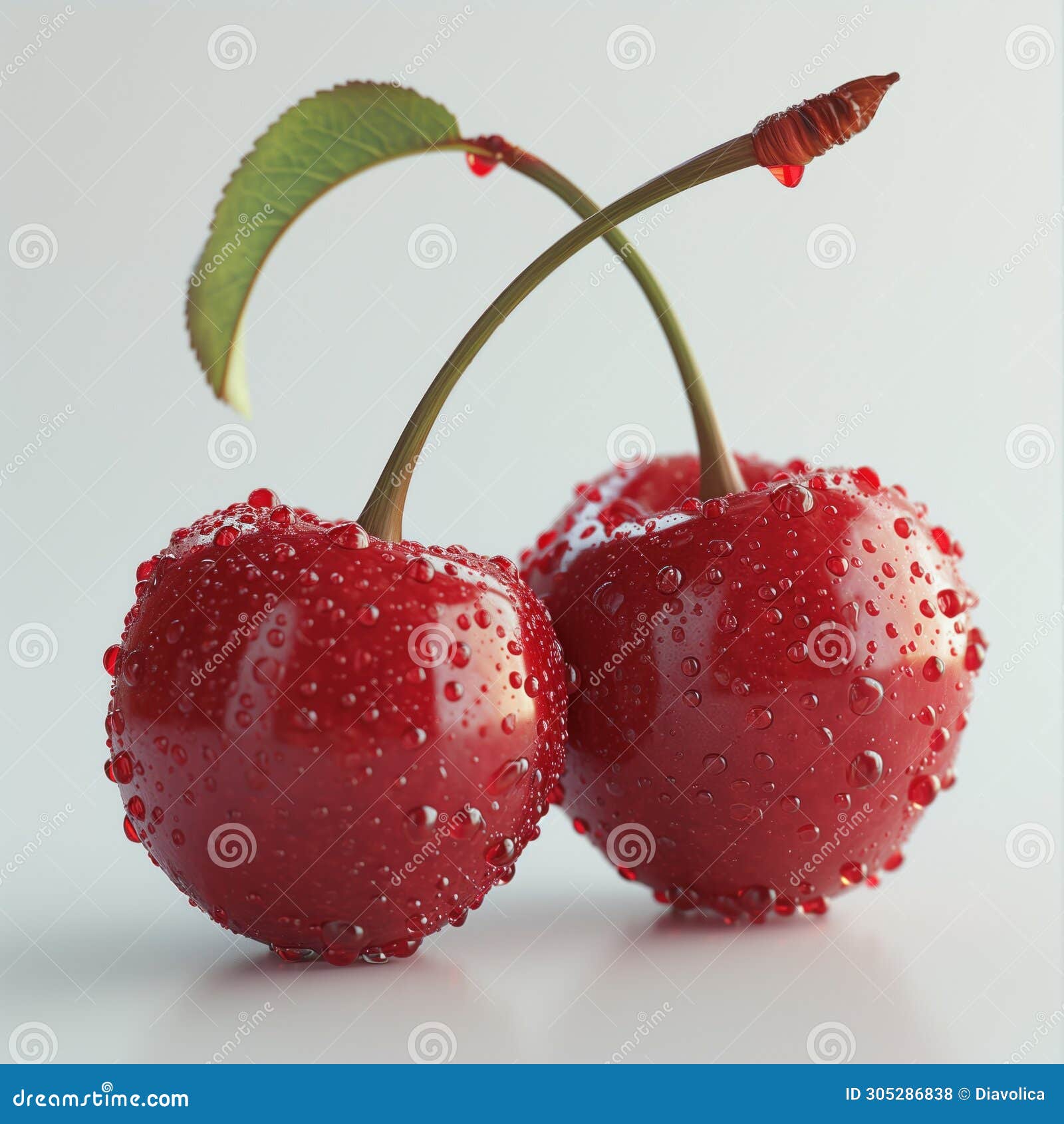Cherry drops close-up stock illustration. Illustration of food - 305286838