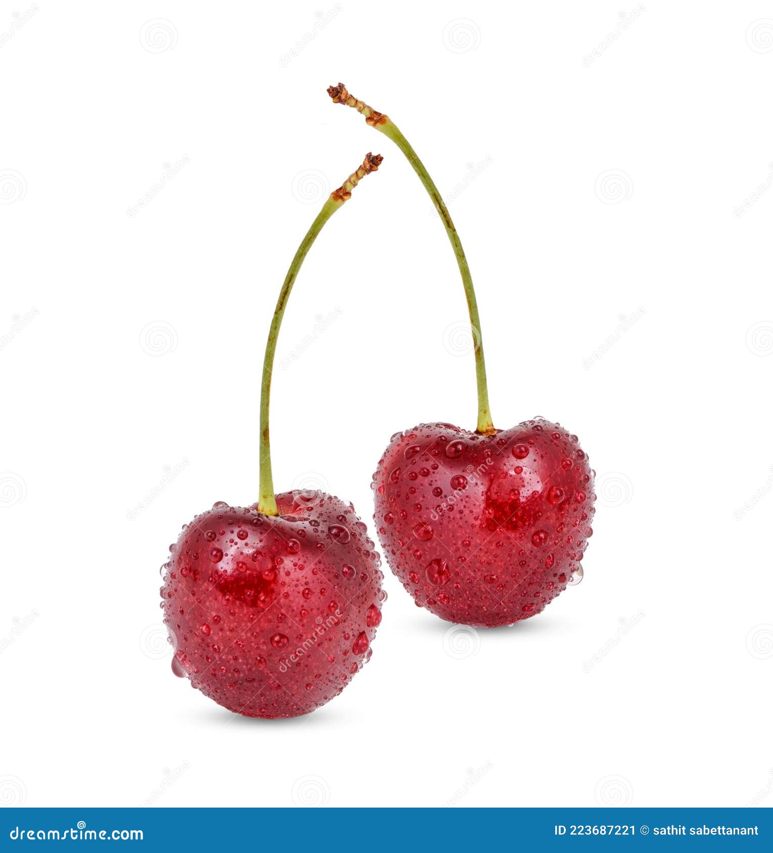 Cherry with Drops Isolated on White Background Stock Image - Image of ...