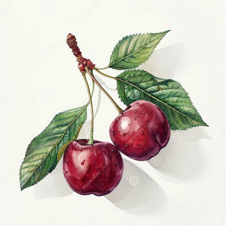 Cherry Element Watercolors Background and Wallpaper Stock Photo - Image ...