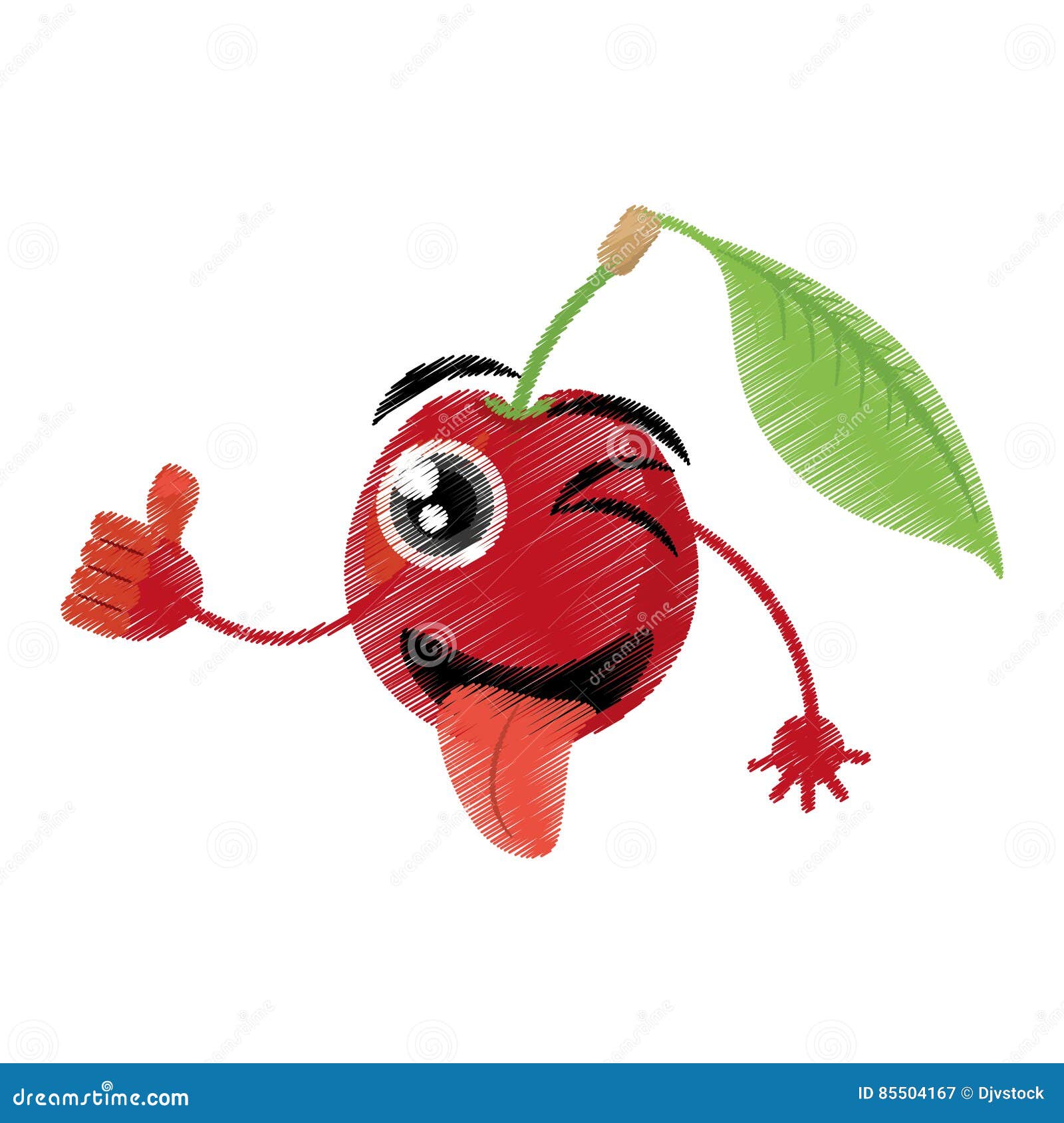 Cherry Expressions Silly Face Stock Illustration - Illustration of ...
