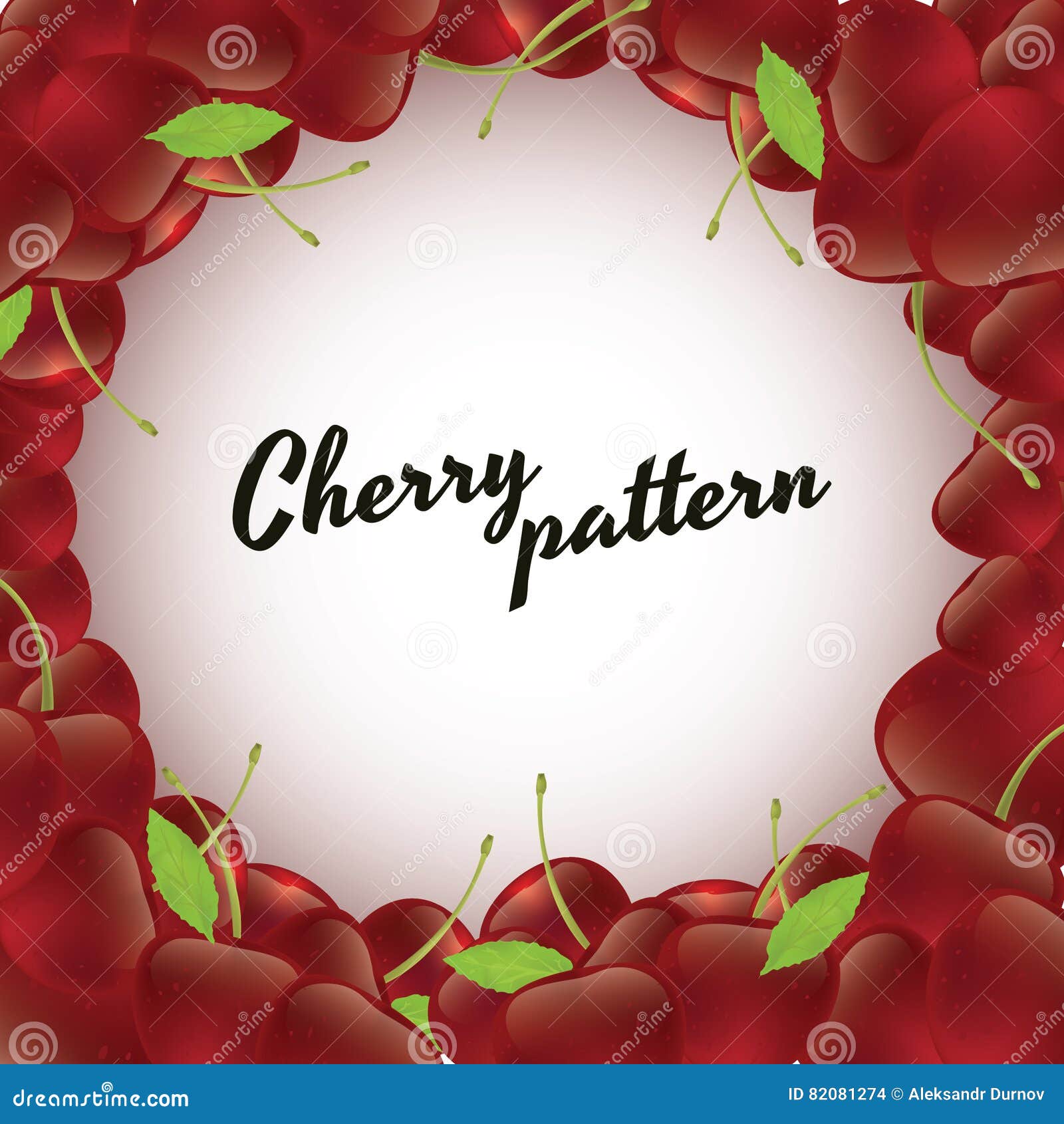 Cherry Frame Pattern. Round Element for Your Packaging and Card Design ...