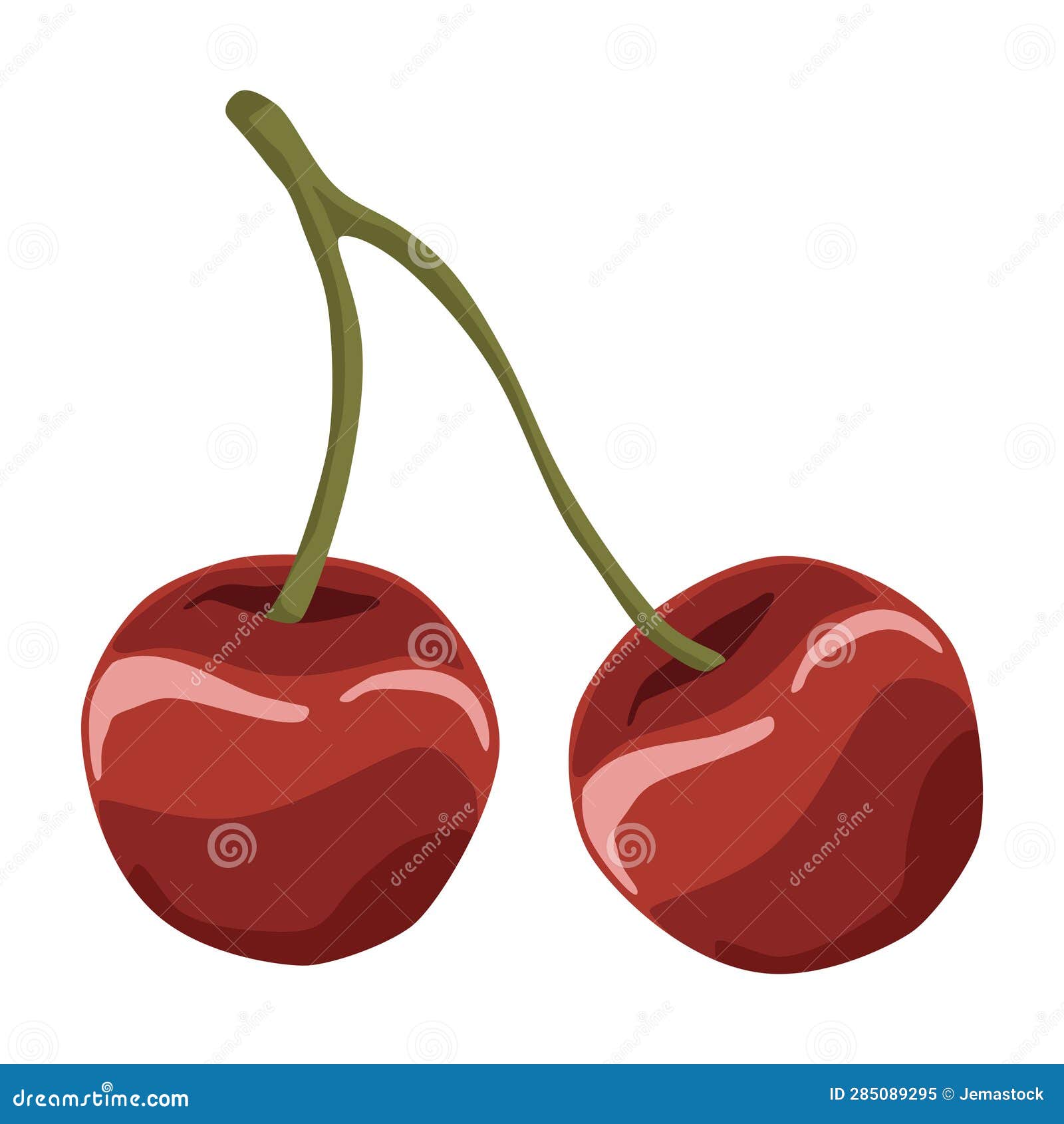 Cherry Fresh Fruit Icon Design Stock Vector - Illustration of isolated ...