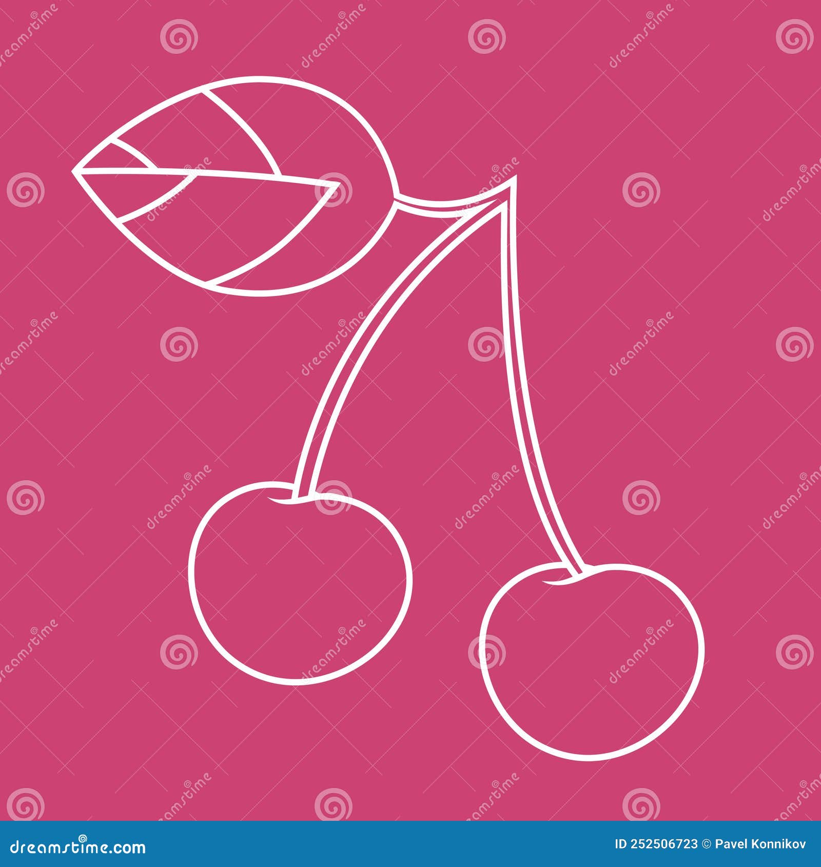 Cherry front view. stock vector. Illustration of summer - 252506723