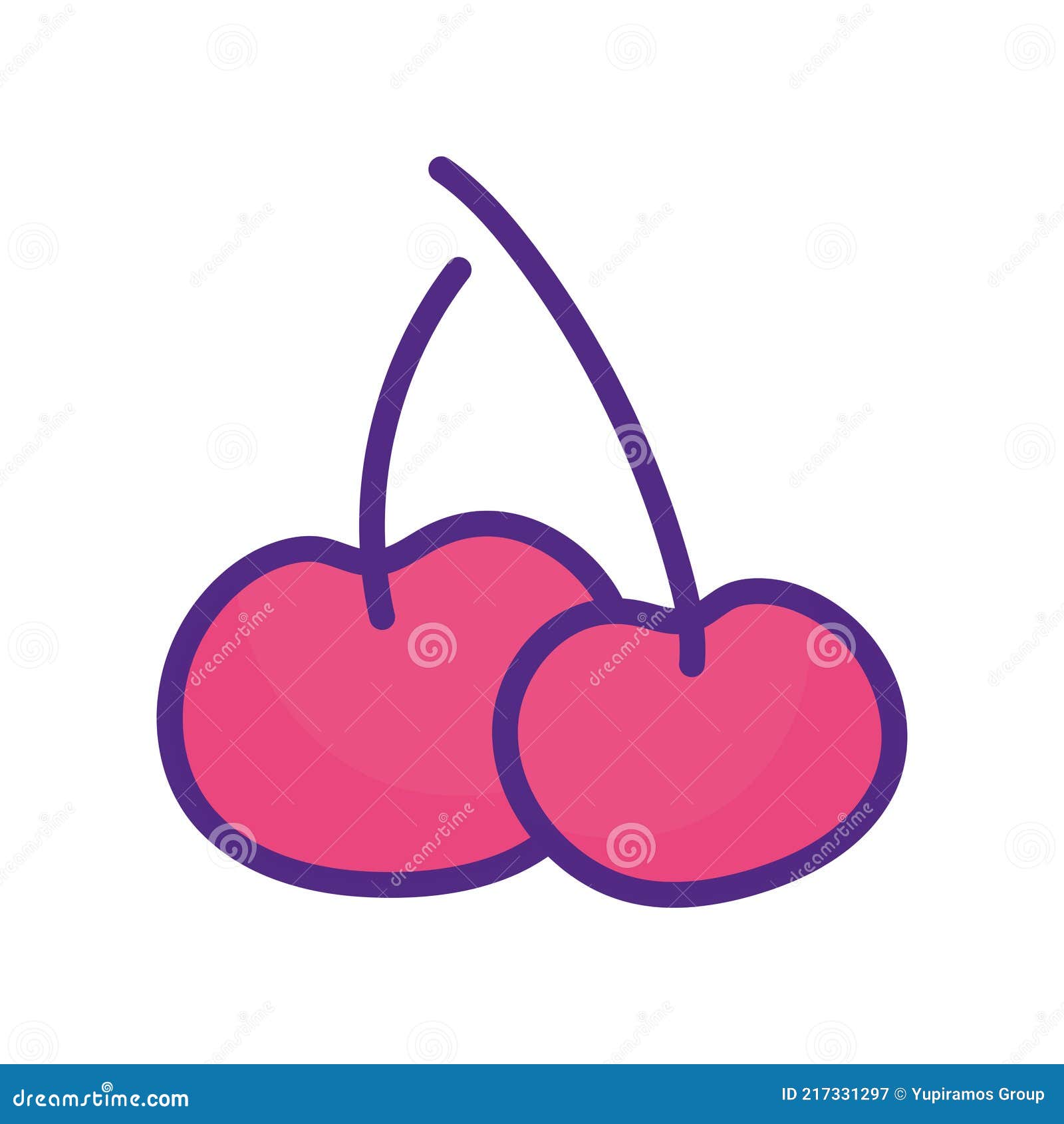 Cherry fruit cartoon stock vector. Illustration of ripe - 217331297
