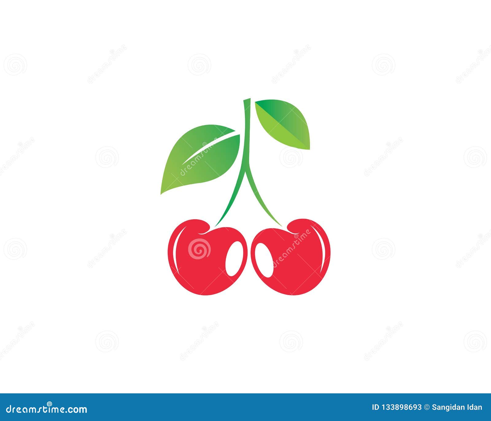 Cherry Fruit Icon Vector Template Stock Vector - Illustration of sweet ...