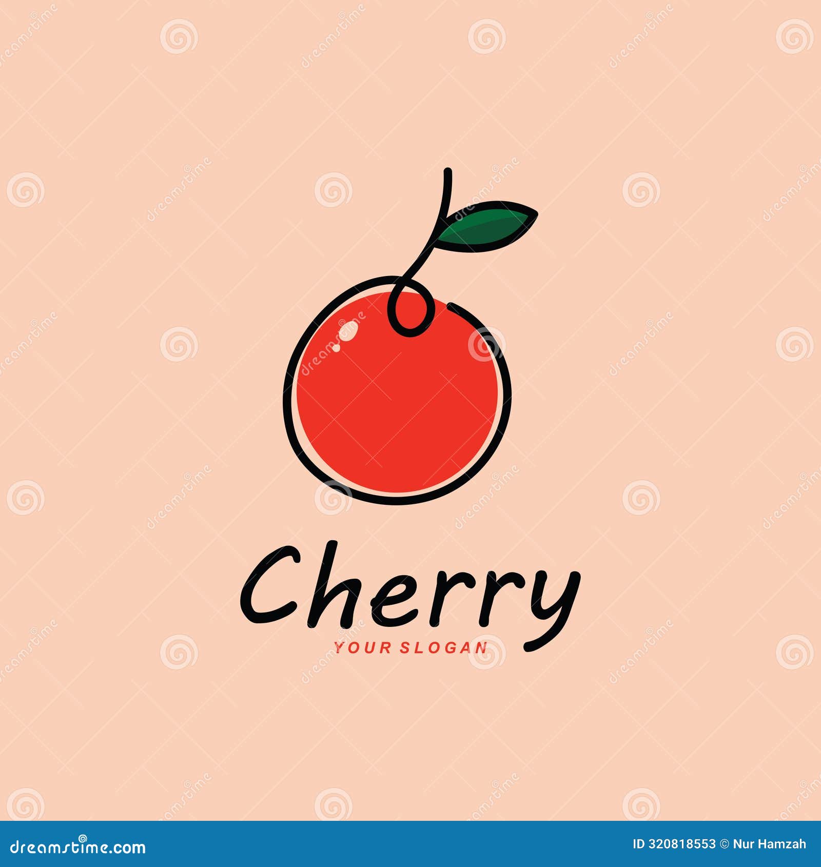 Cherry Fruit Logo Template. Vector Illustration Cherries Symbol Stock ...