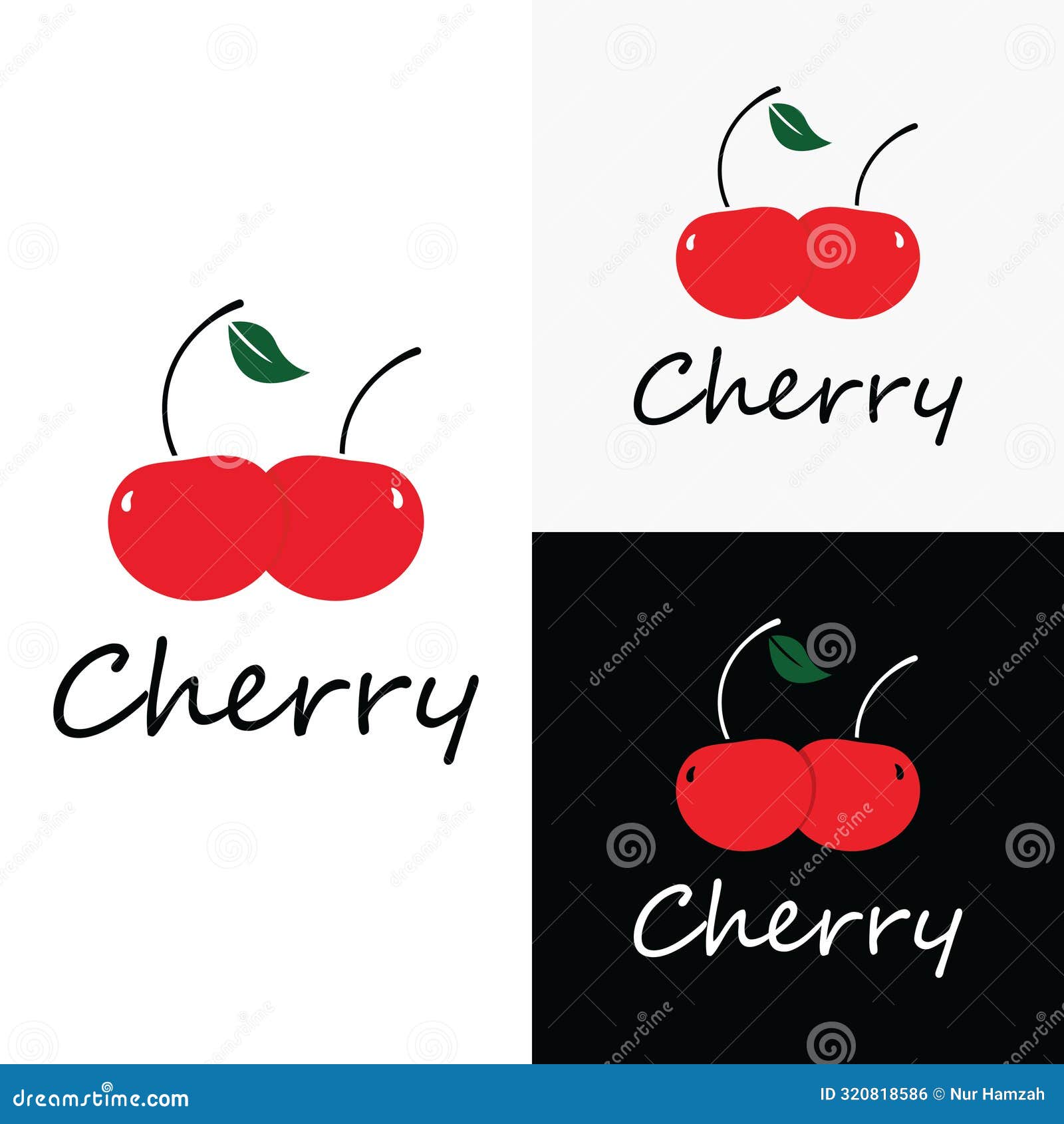Cherry Fruit Logo Template. Vector Illustration Cherries Symbol Stock ...