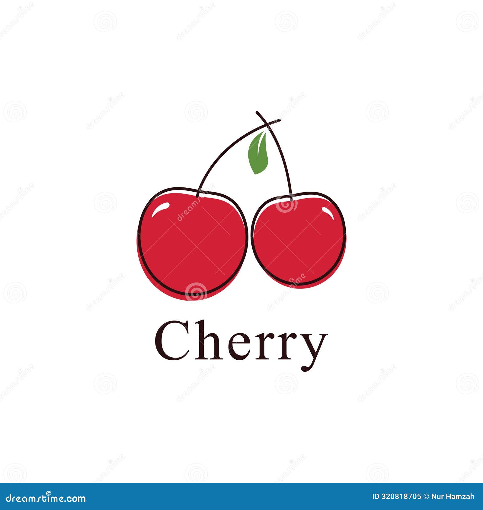 Cherry Fruit Logo Template. Vector Illustration Cherries Symbol Stock ...