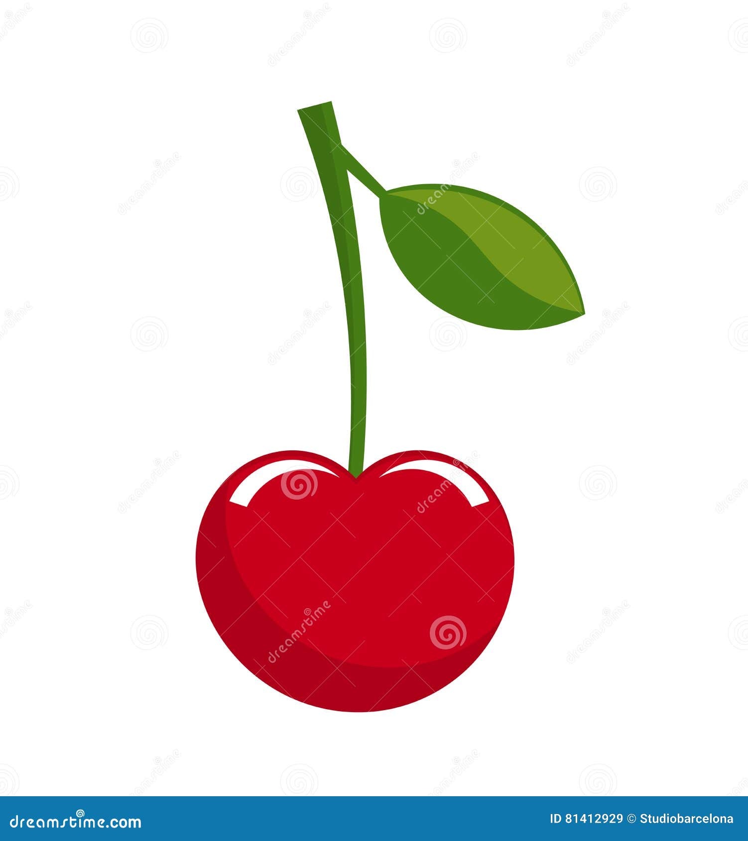 Cherry fruit vector stock vector. Illustration of leaf - 81412929