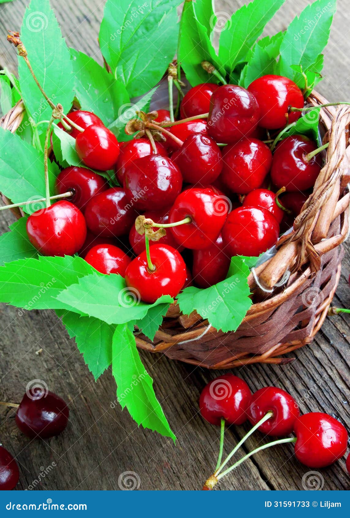 Cherry fruits in a basket stock image. Image of ripe - 31591733