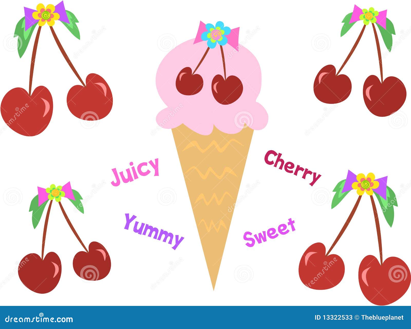 Cherry Fun stock vector. Illustration of vector, nutrition - 13322533