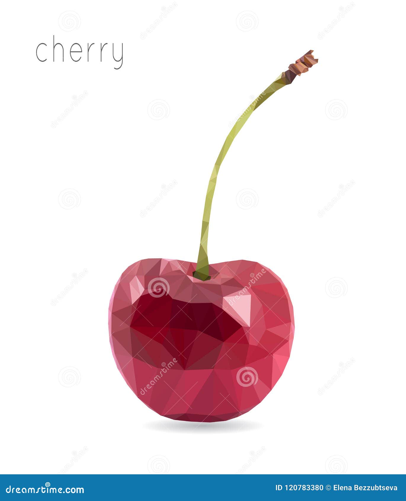 Cherry, Geometric Polygonal Fruit, Triangles, Vector Stock Vector ...