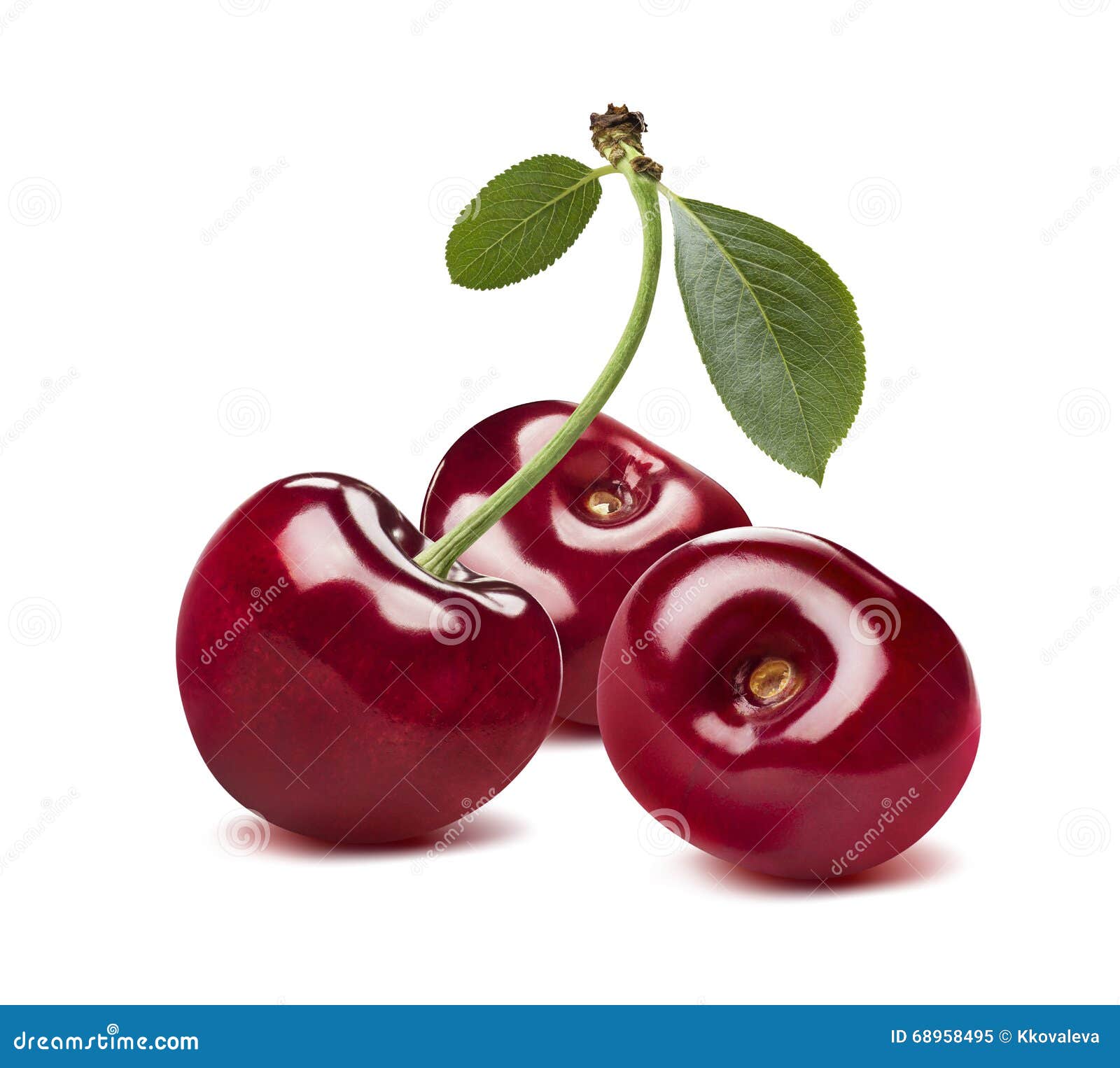 Cherry 3 Group Isolated on White Background Stock Image - Image of ...