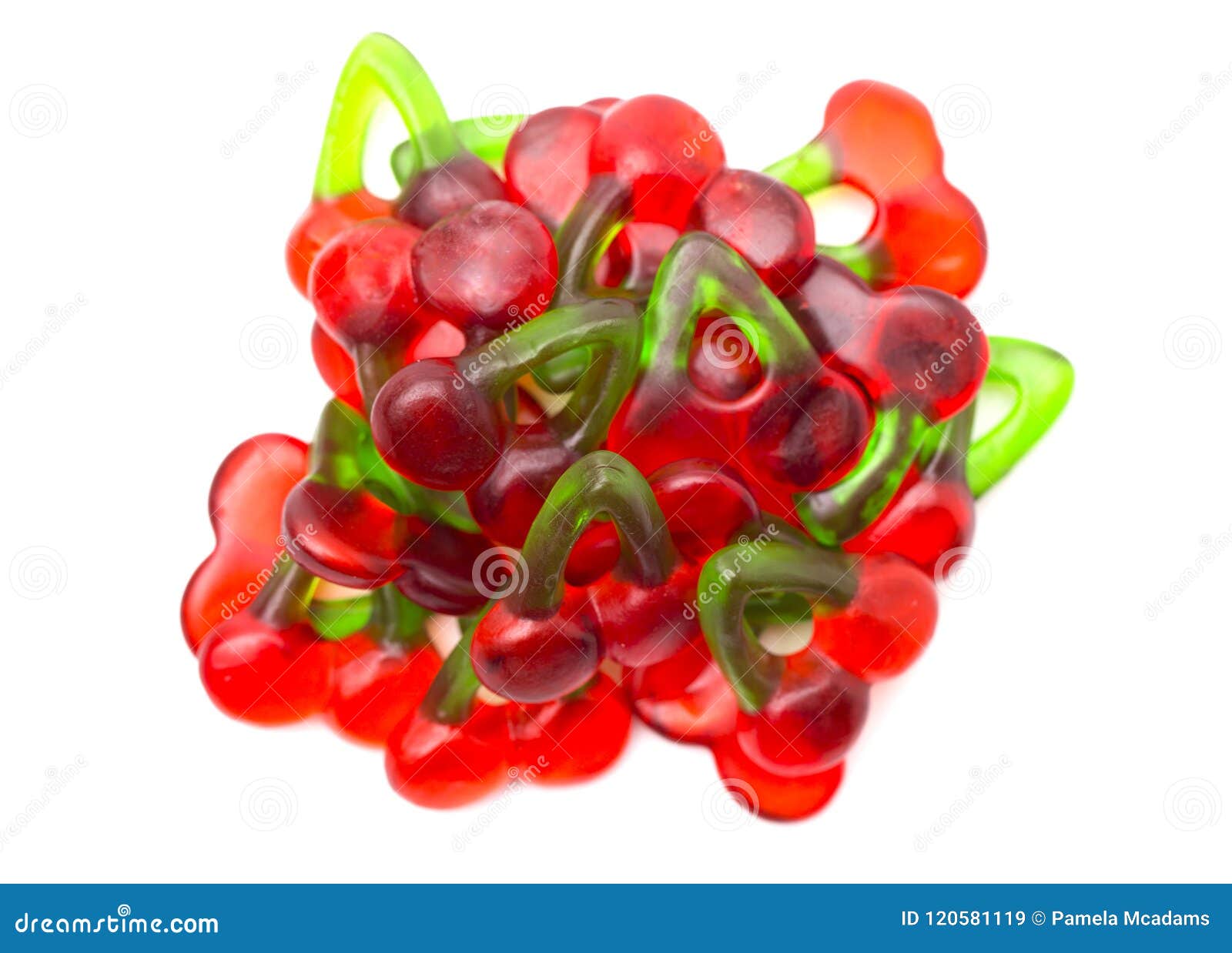 Red Cherry Gummies stock image. Image of stem, pile - 120581119