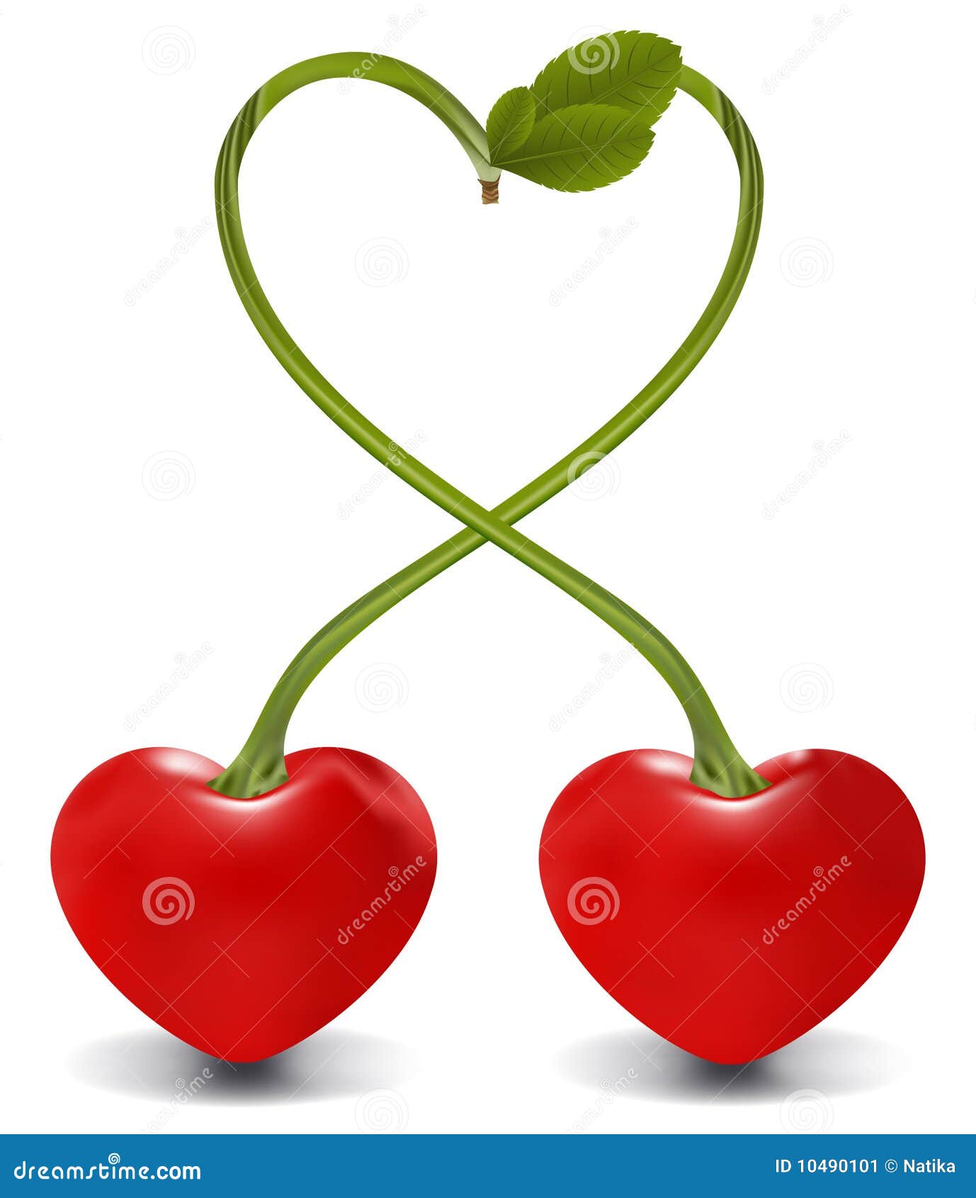 Cherry heart stock vector. Illustration of isolated, like - 10490101