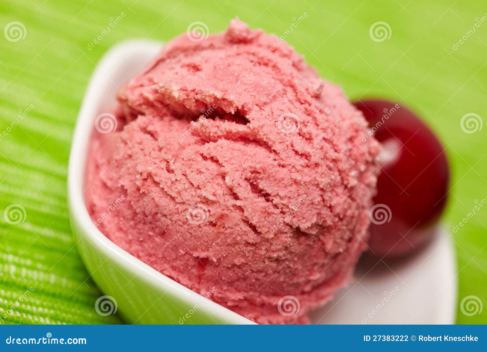 Cherry ice cream stock photo. Image of cold, green, scoop - 27383222