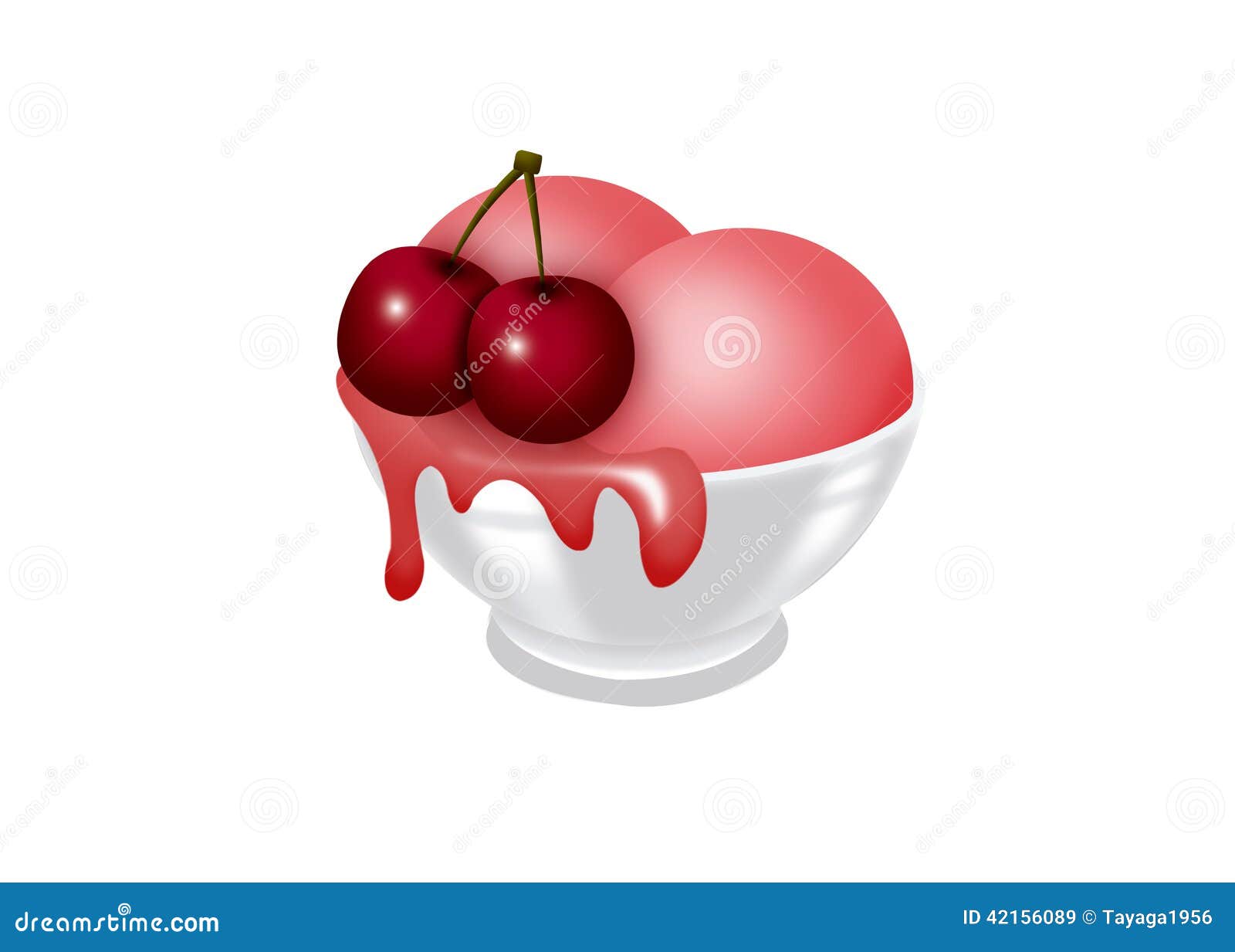 Cherry Ice Cream Stock De Ilustración Ilustración De Granos 42156089