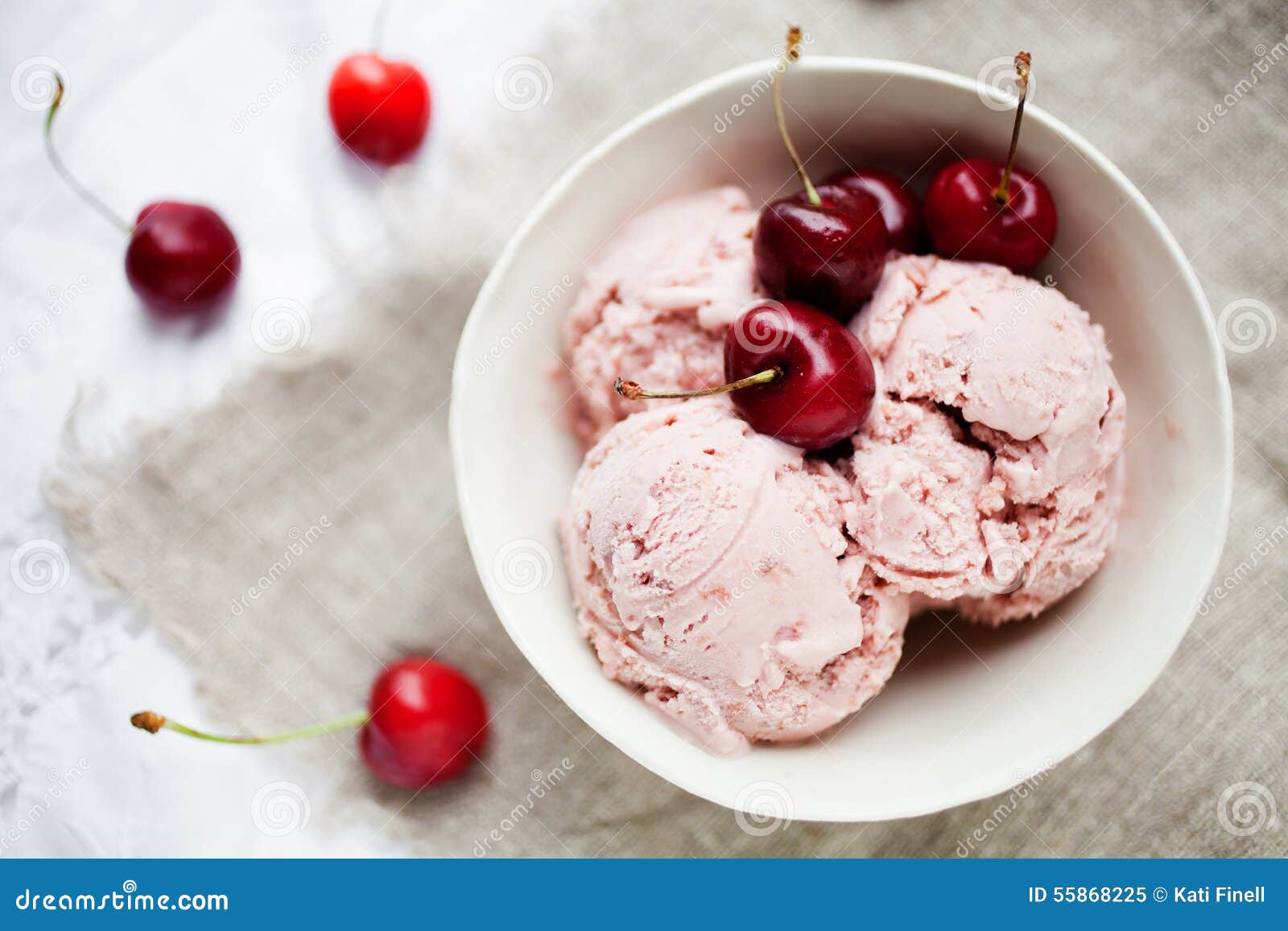 Cherry ice cream stock image. Image of frosty, cherry - 55868225