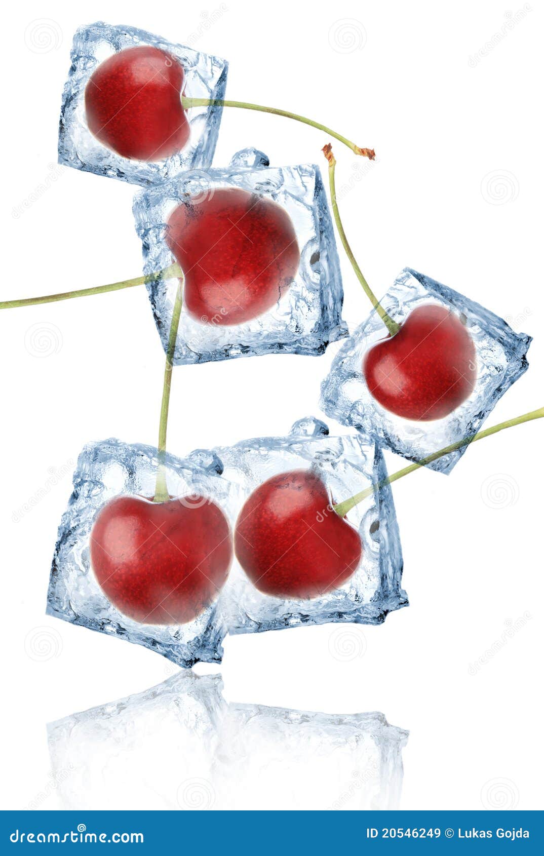 Cherry in ice cubes stock image. Image of space, cherry - 20546249