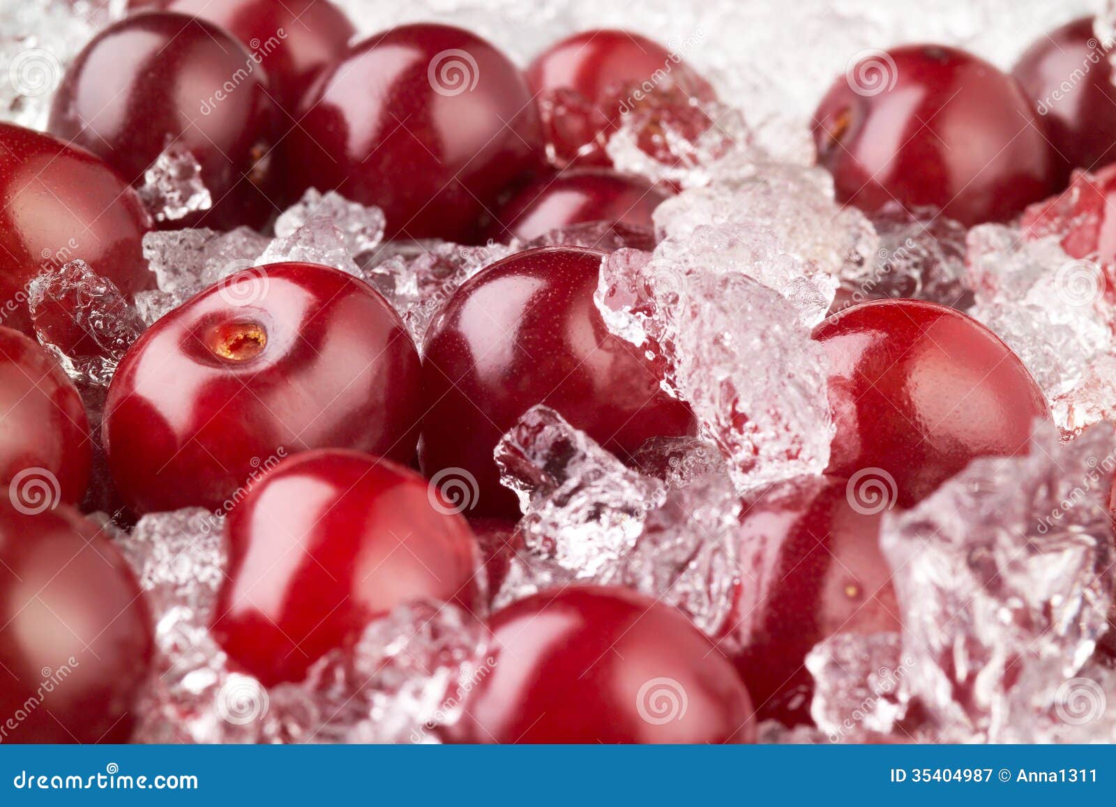 Cherry with ice stock image. Image of closeup, flavour - 35404987
