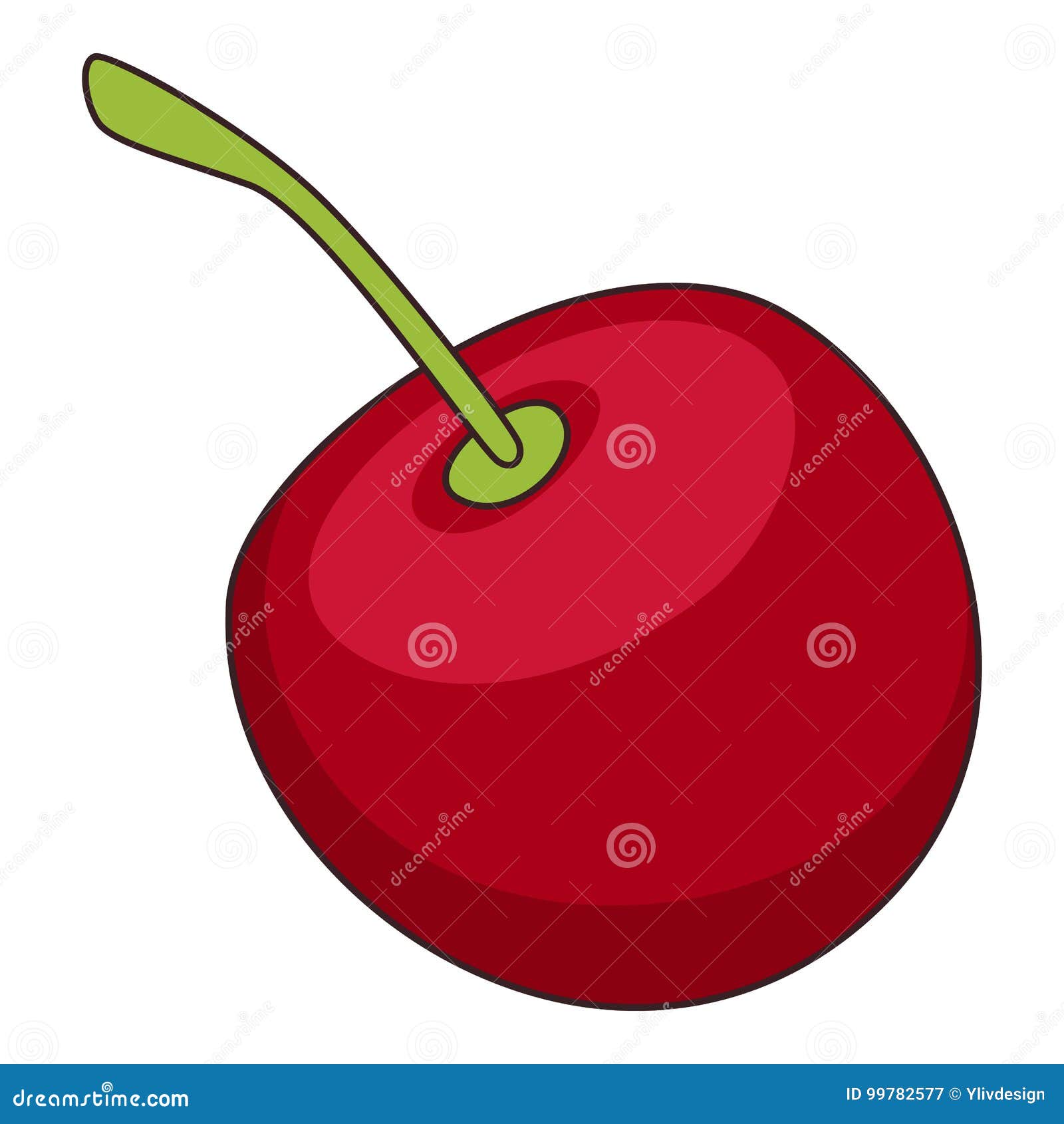 Cherry icon, cartoon style stock vector. Illustration of ripe - 99782577