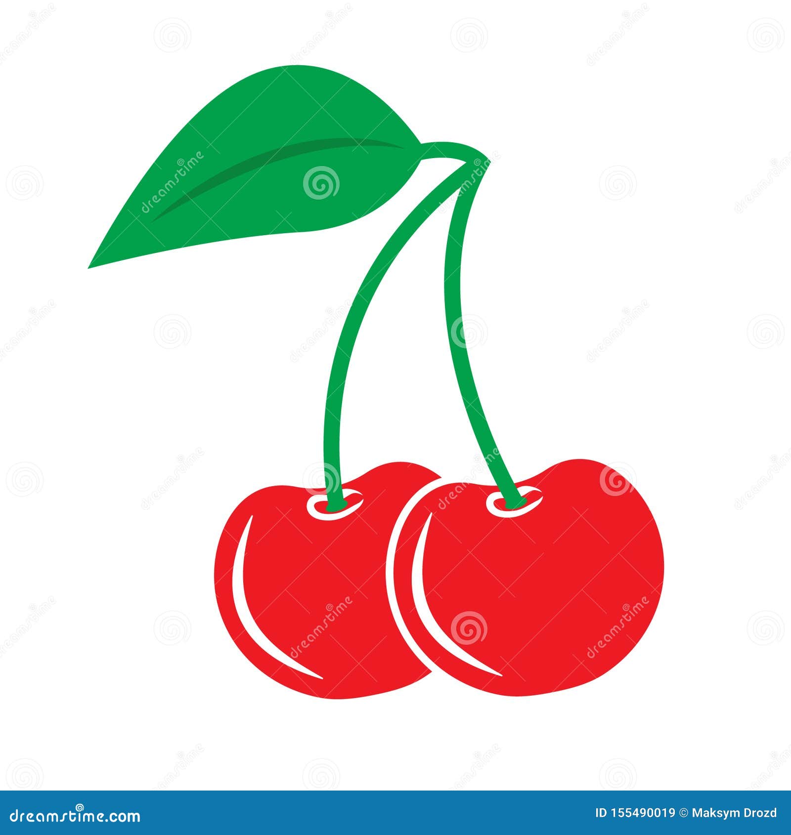 Cherry Icon. Cherry Flat Style Vector Illustration Stock Vector ...