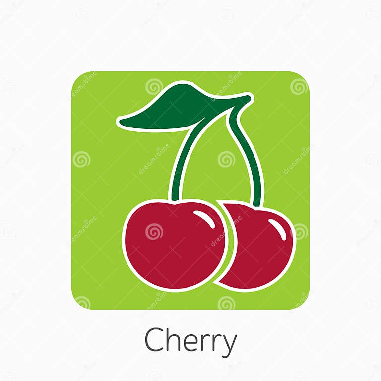 Cherry Icon Simple Flat Vector Illustration. Fresh Cherry Sign Stock ...