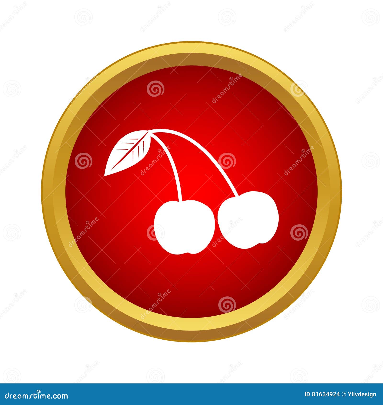 Cherry Icon in Simple Style Stock Vector - Illustration of berry, icon ...