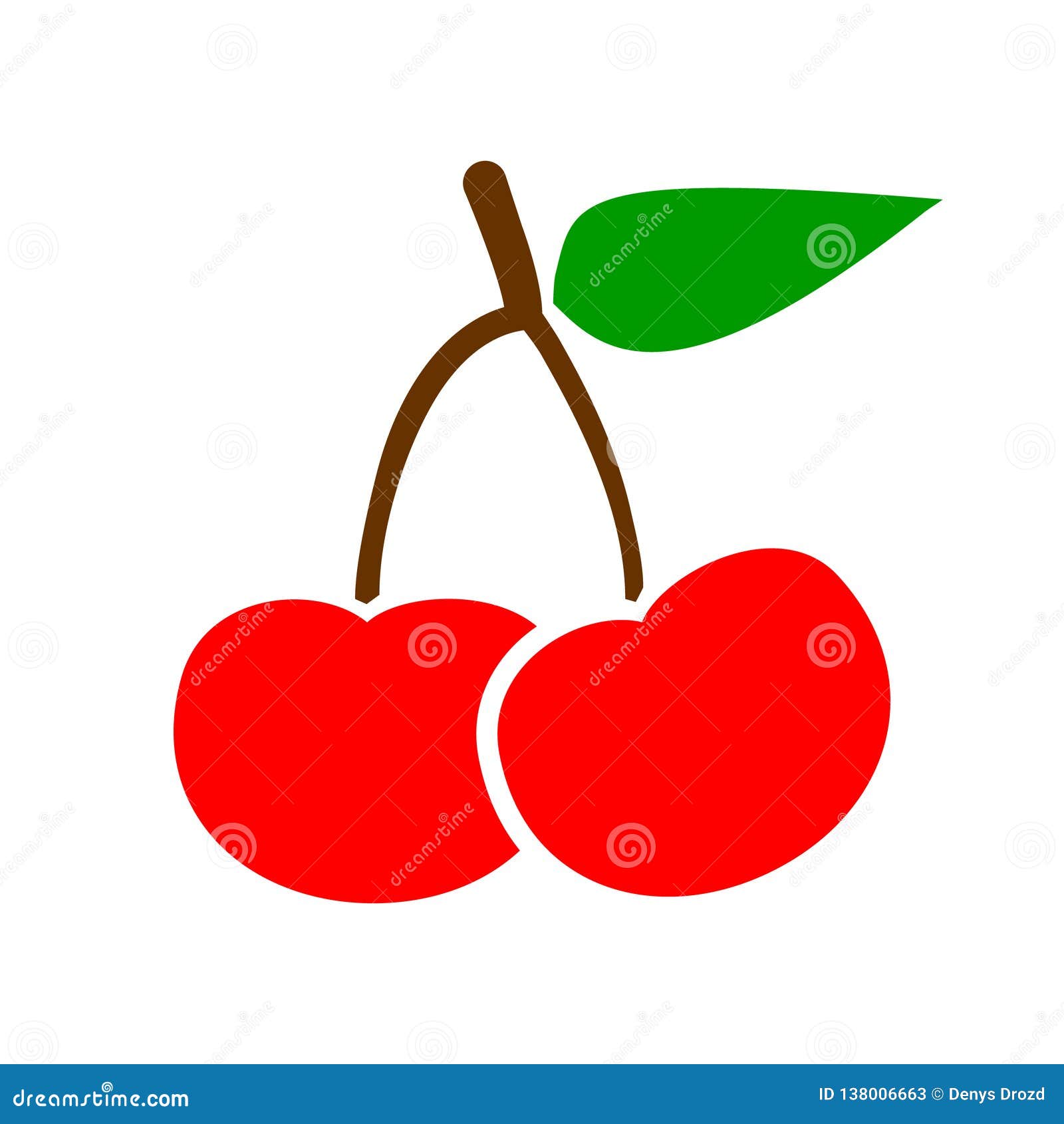 Cherry Icon. Vector Illustration Stock Vector - Illustration of healthy ...