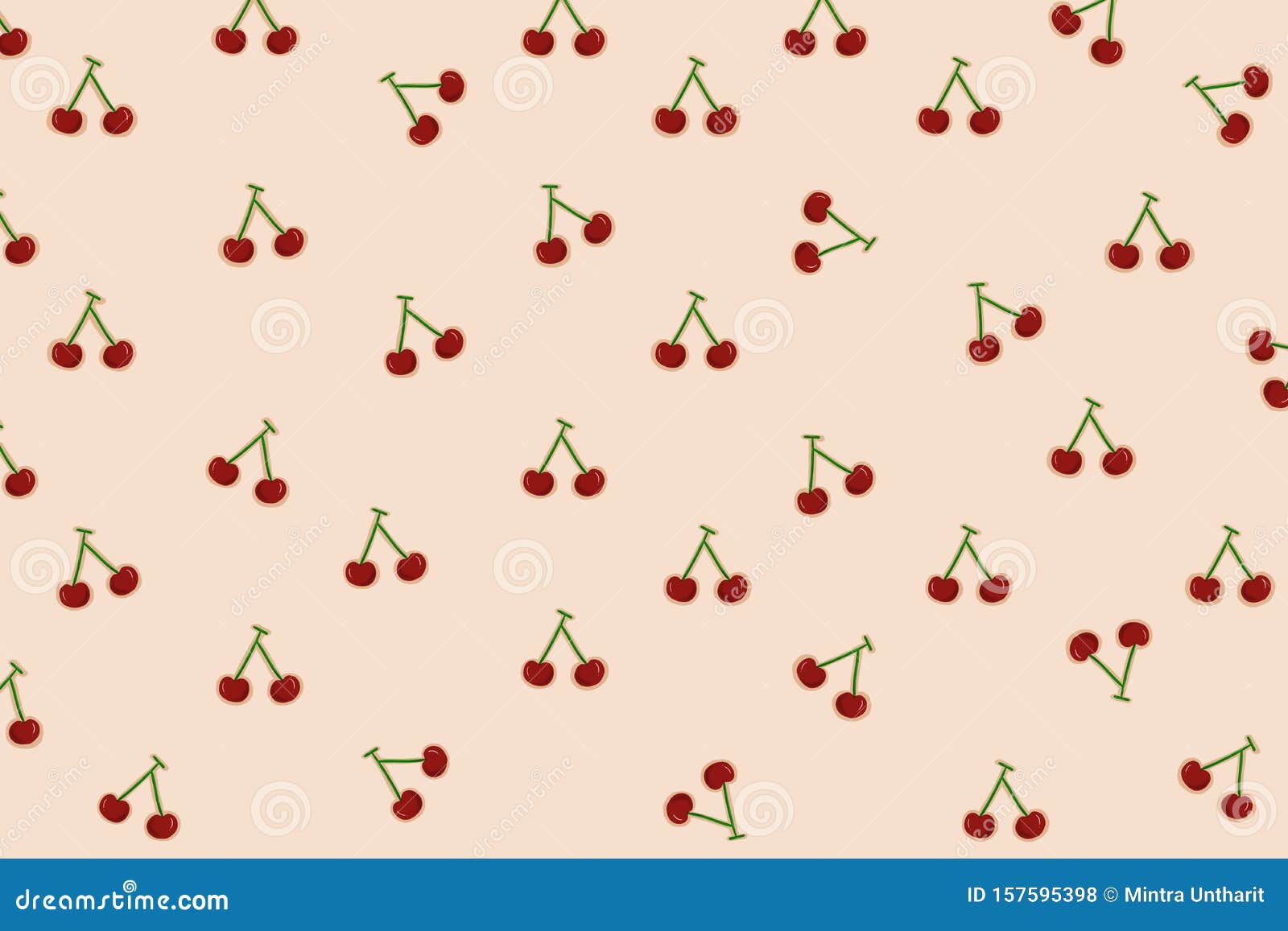 Cherry Illustration Pattern Background Wallpaper Stock Illustration ...
