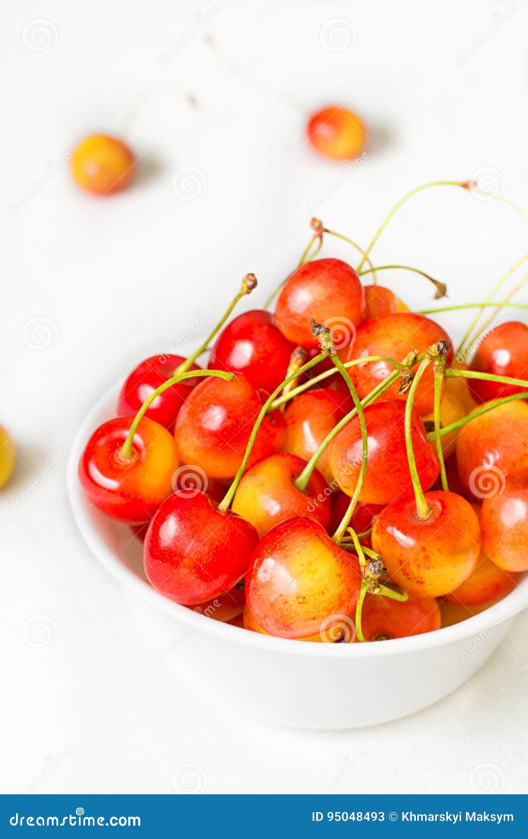 Cherry Isolated on White Background. Agriculture. Close-up. Top View ...