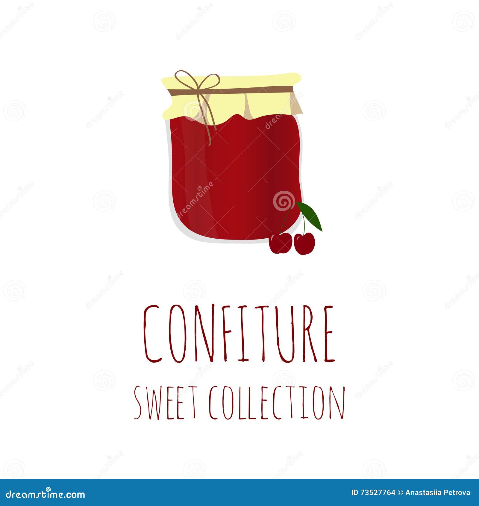 Cherry Jam-jar, Confiture Sweet Collection, Element for Design Stock ...