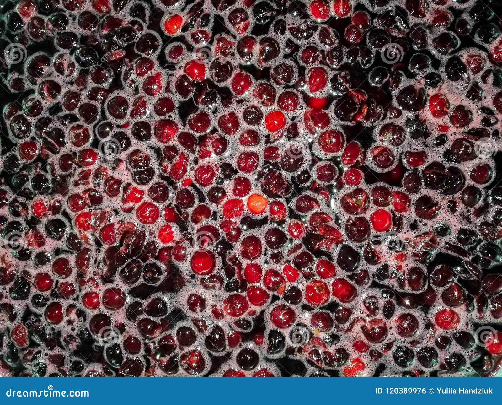 Cherry jam making stock photo. Image of boiling, sugar - 120389976