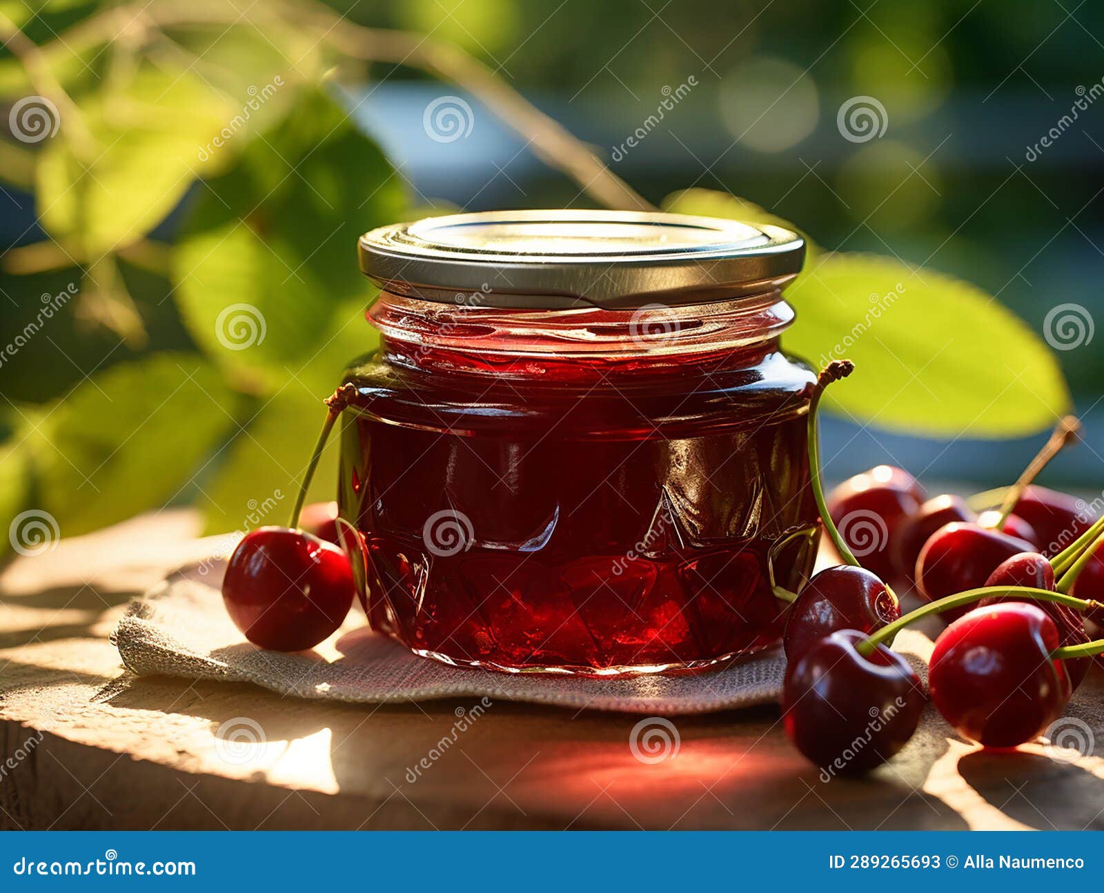 Cherry Jam on Table by the Window Stock Illustration - Illustration of ...