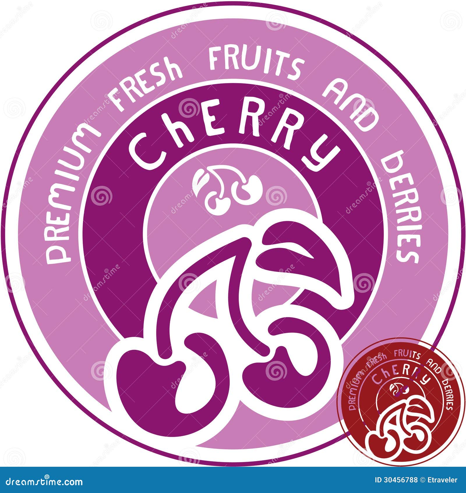 Cherry label stock vector. Illustration of compote, beverage - 30456788