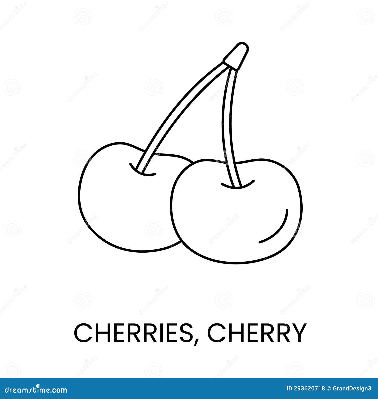 Cherry Line Icon, Outline Vector Illustration Isolated On White ...