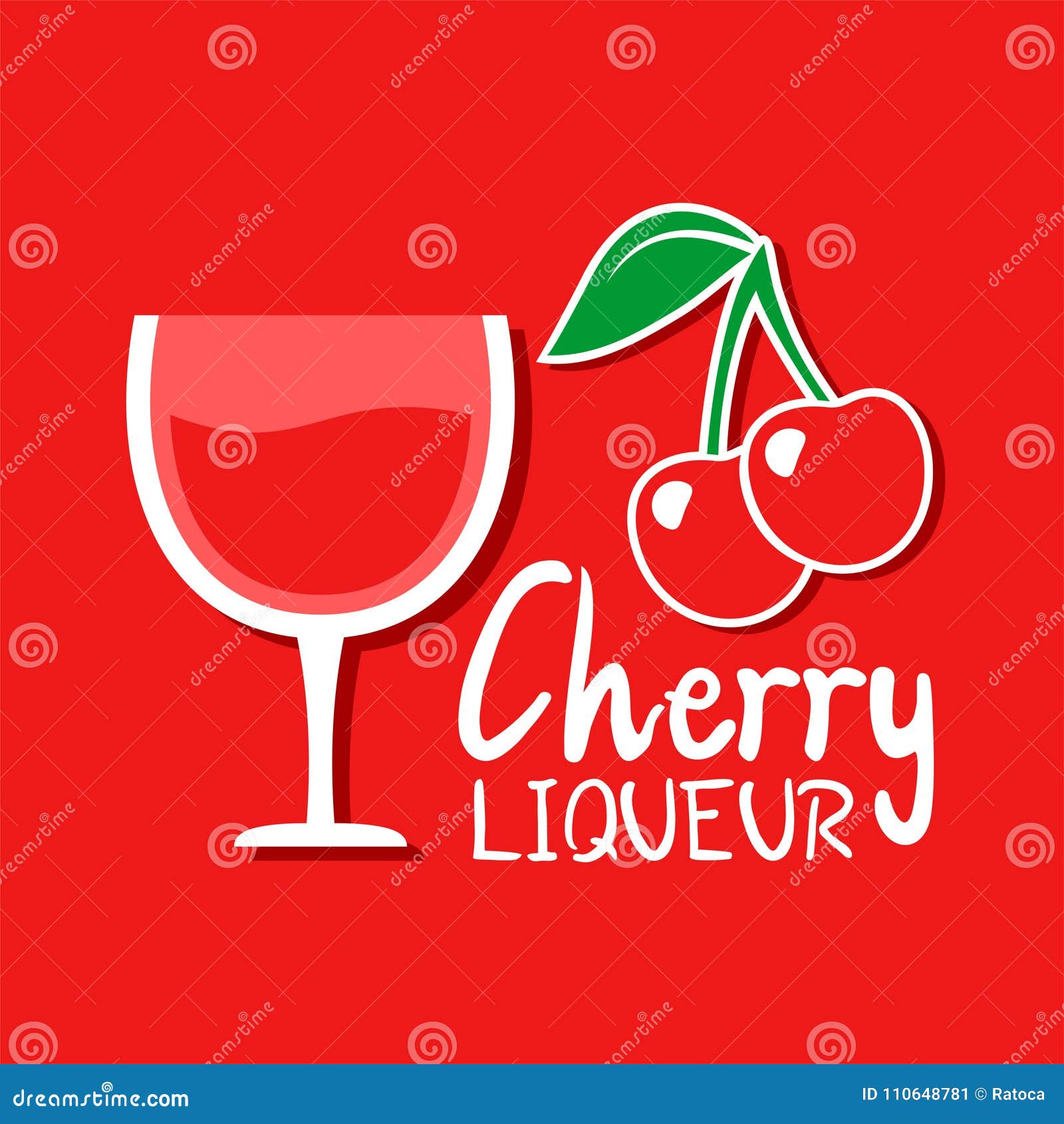 Cherry Liqueur Illustration Cartoon Vector | CartoonDealer.com #110648781