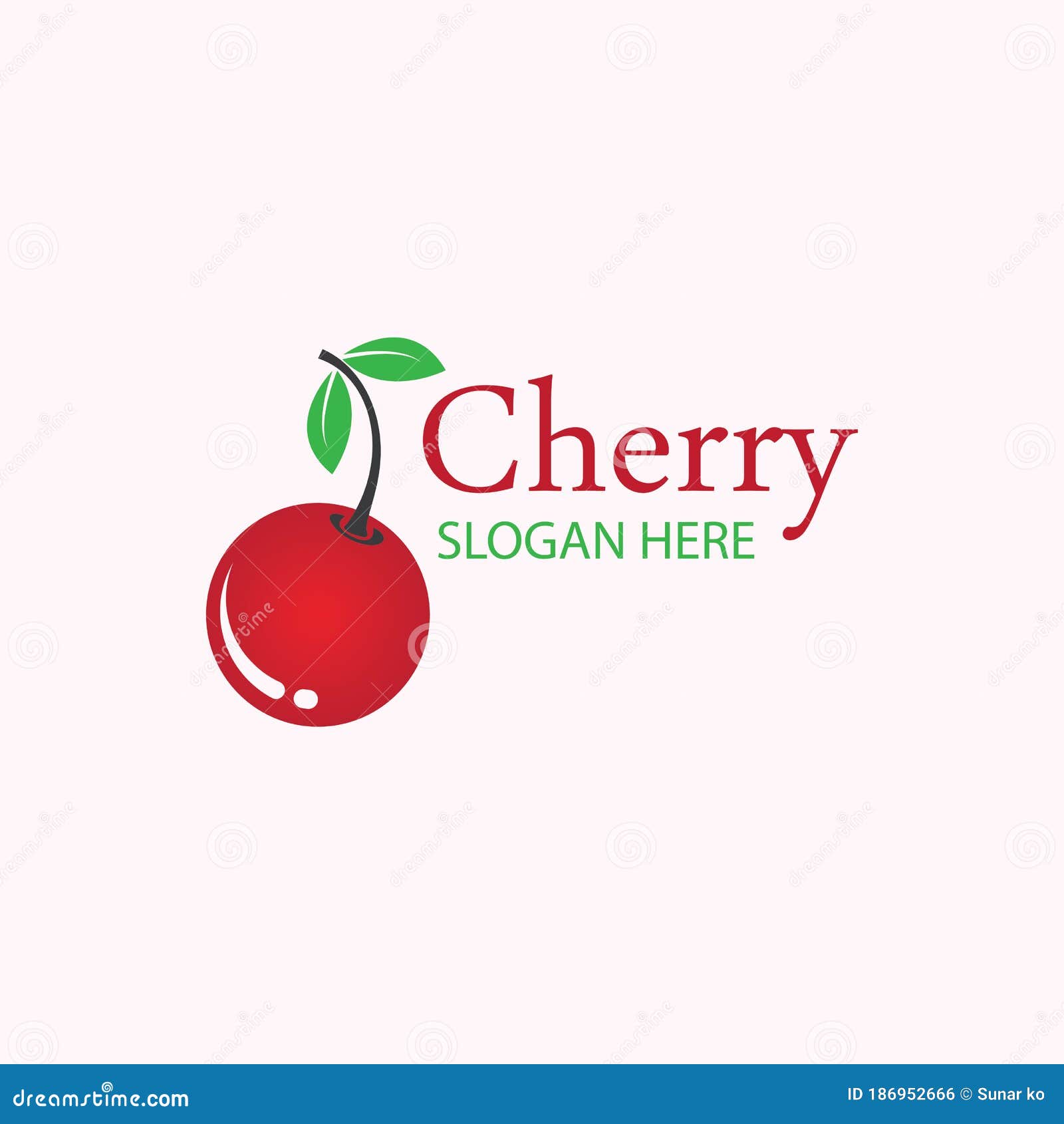 Cherry Logo Design Template. Vector Illustration Stock Illustration ...