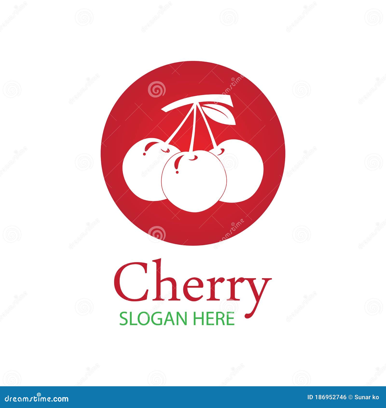 Cherry Logo Design Template. Vector Illustration Stock Vector ...