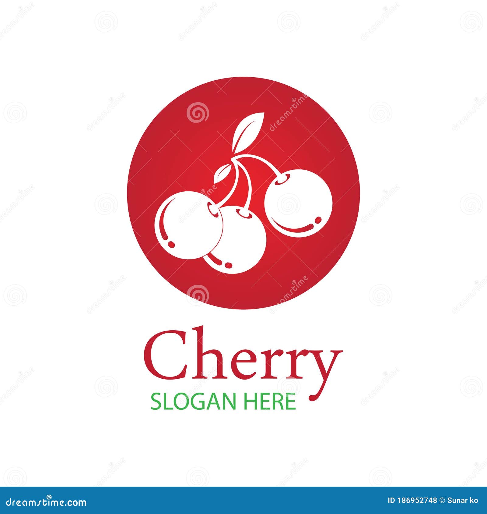 Cherry Logo Design Template. Vector Illustration Stock Vector ...
