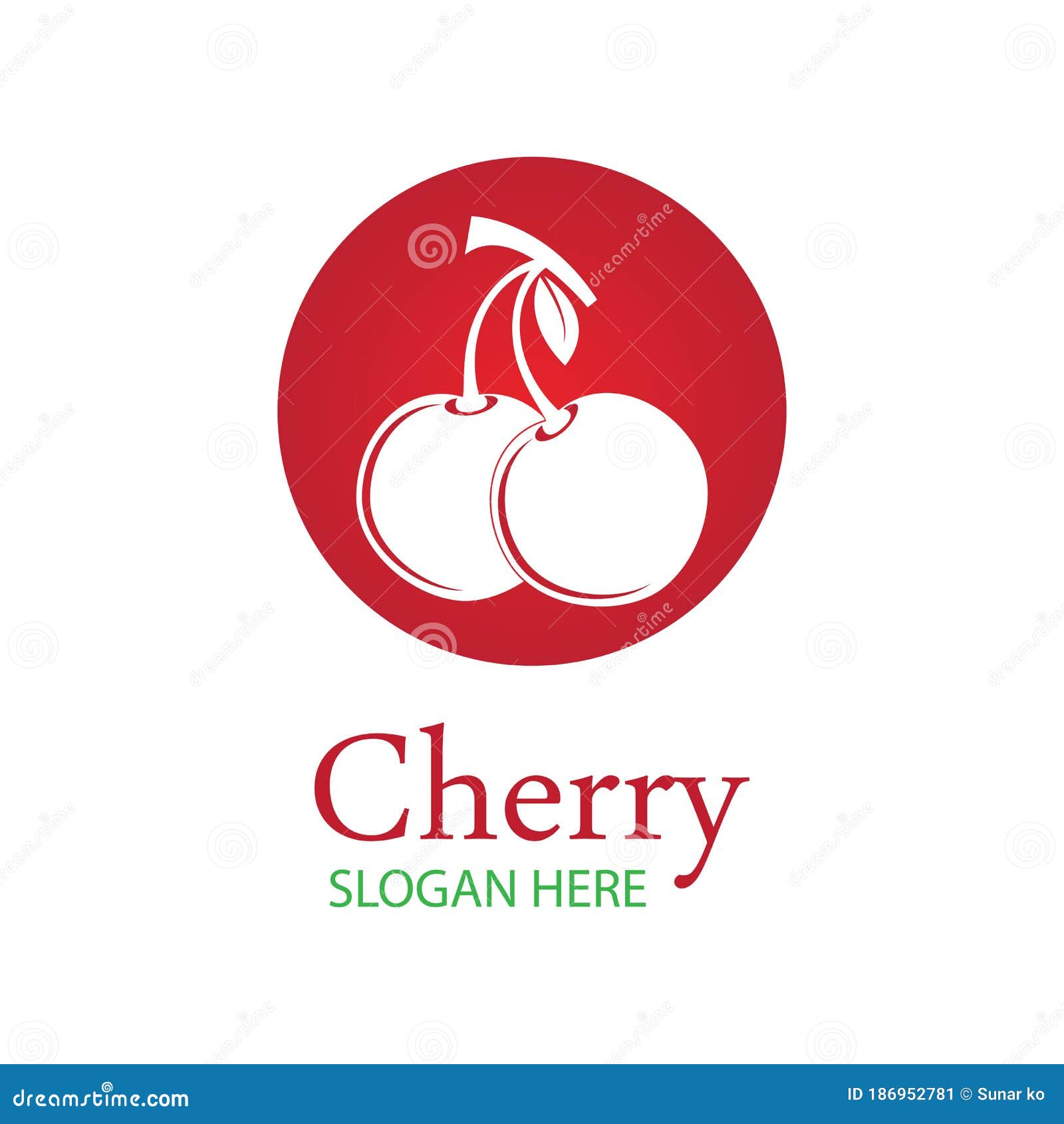Cherry Logo Design Template. Vector Illustration Stock Vector ...