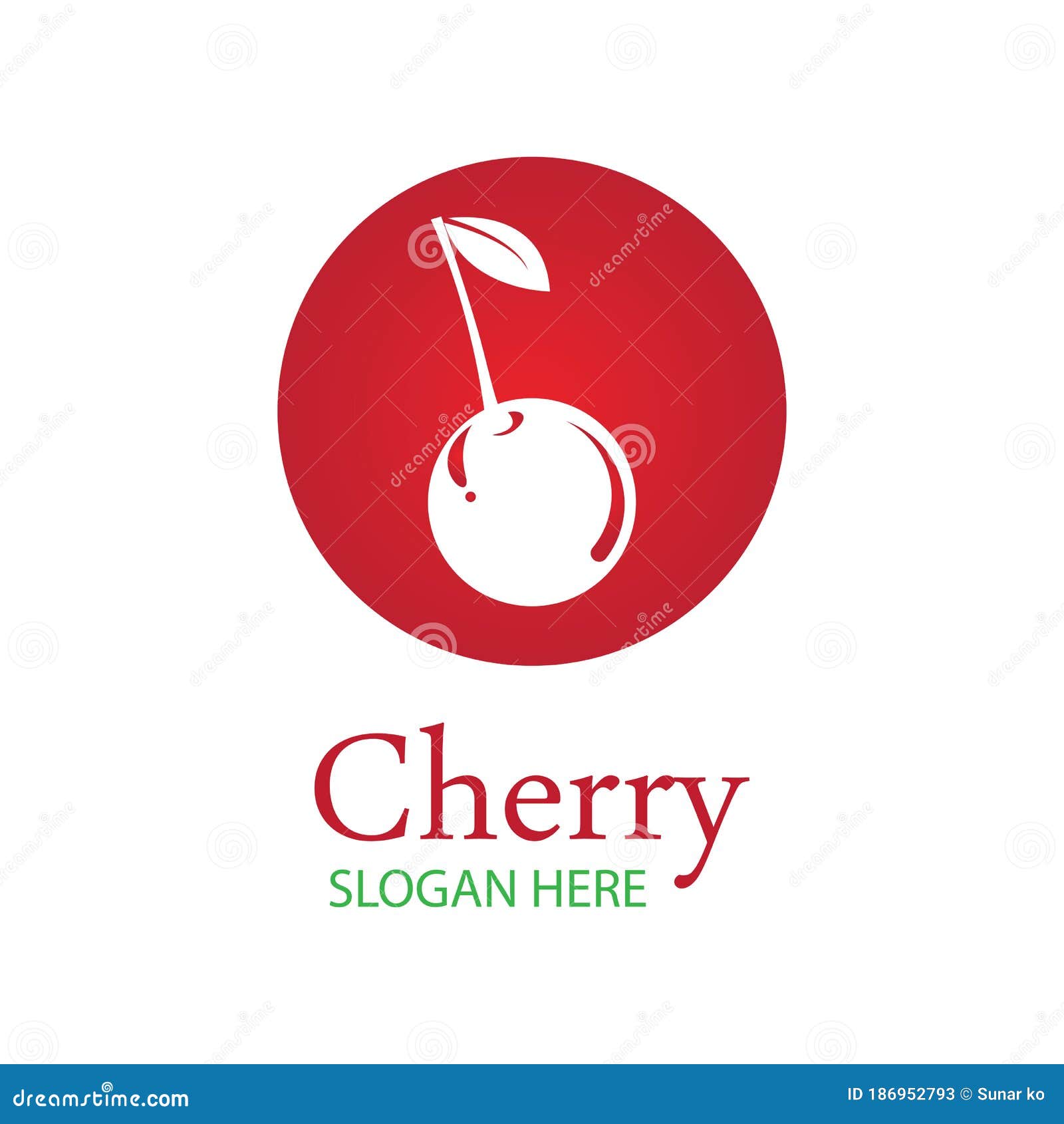 Cherry Logo Design Template. Vector Illustration Stock Vector ...