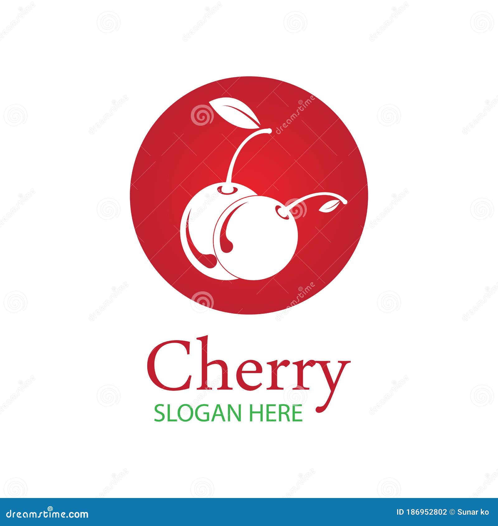 Cherry Logo Design Template. Vector Illustration Stock Vector ...