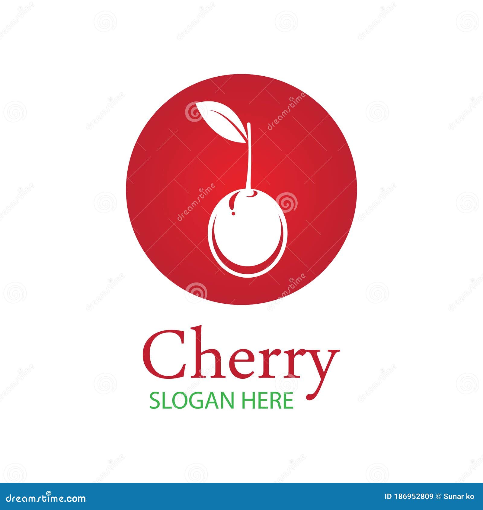 Cherry Logo Design Template. Vector Illustration Stock Vector ...