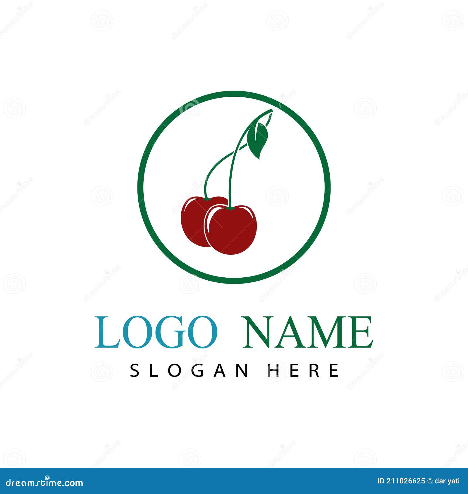 Cherry Logo Template Design Illustration Stock Vector - Illustration of ...
