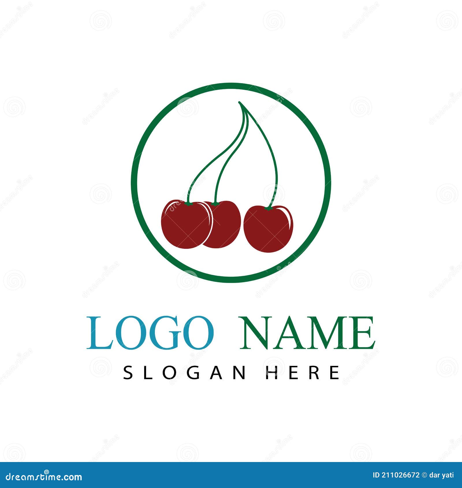 Cherry Logo Template Design Illustration Stock Vector - Illustration of ...