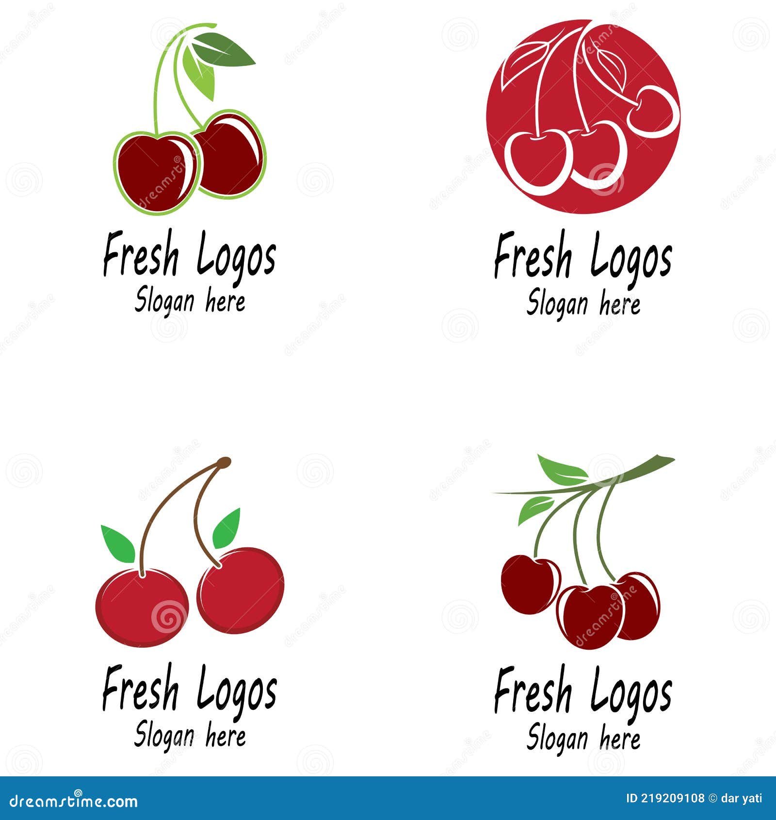 Cherry Logo Template Design Illustration Stock Vector - Illustration of ...