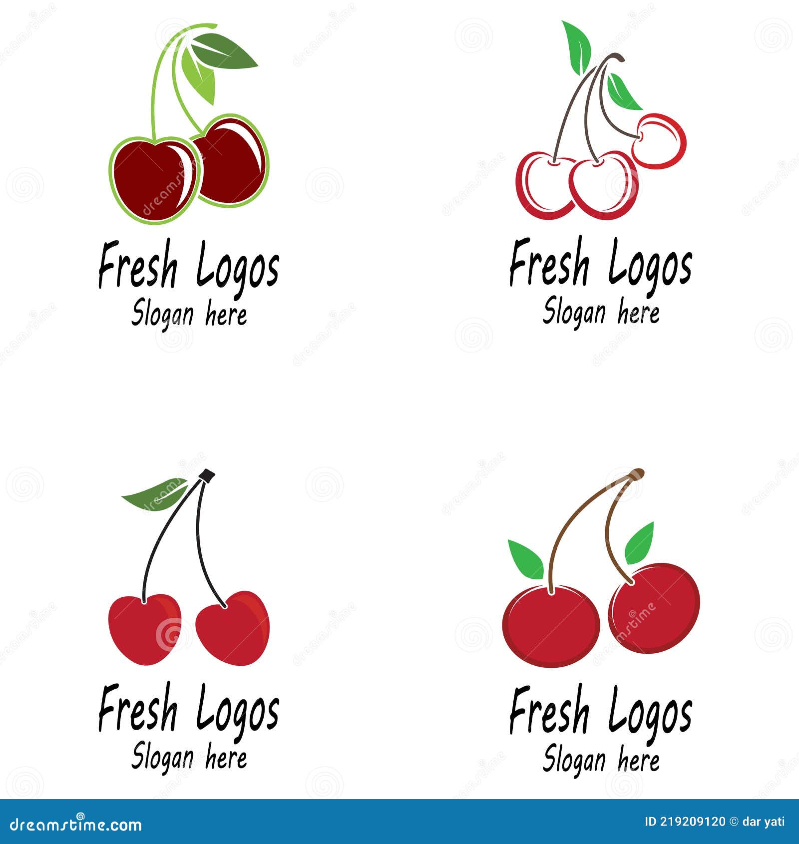 Cherry Logo Template Design Illustration Stock Vector - Illustration of ...