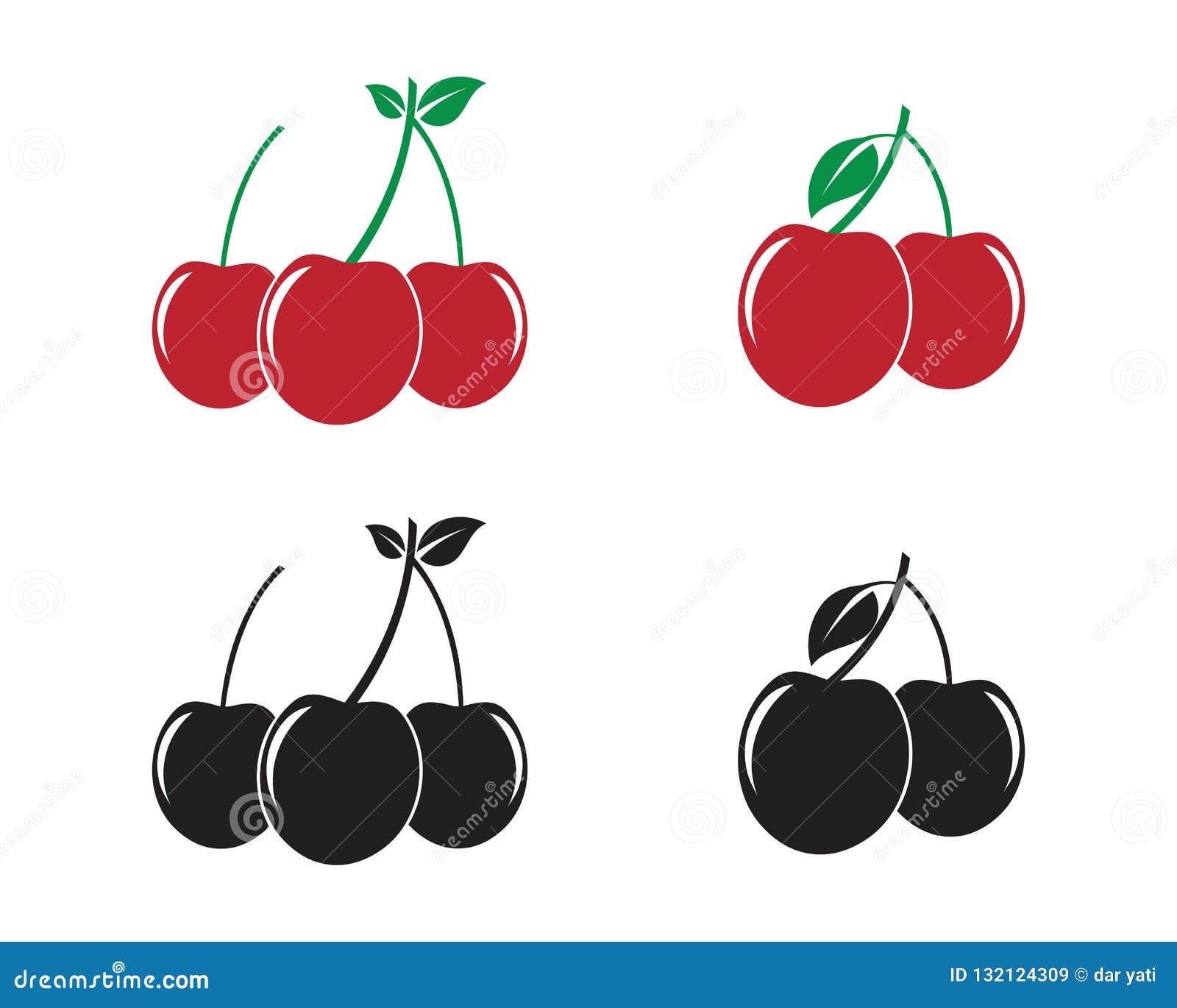 Cherry Logo Template Design Stock Vector - Illustration of cherries ...